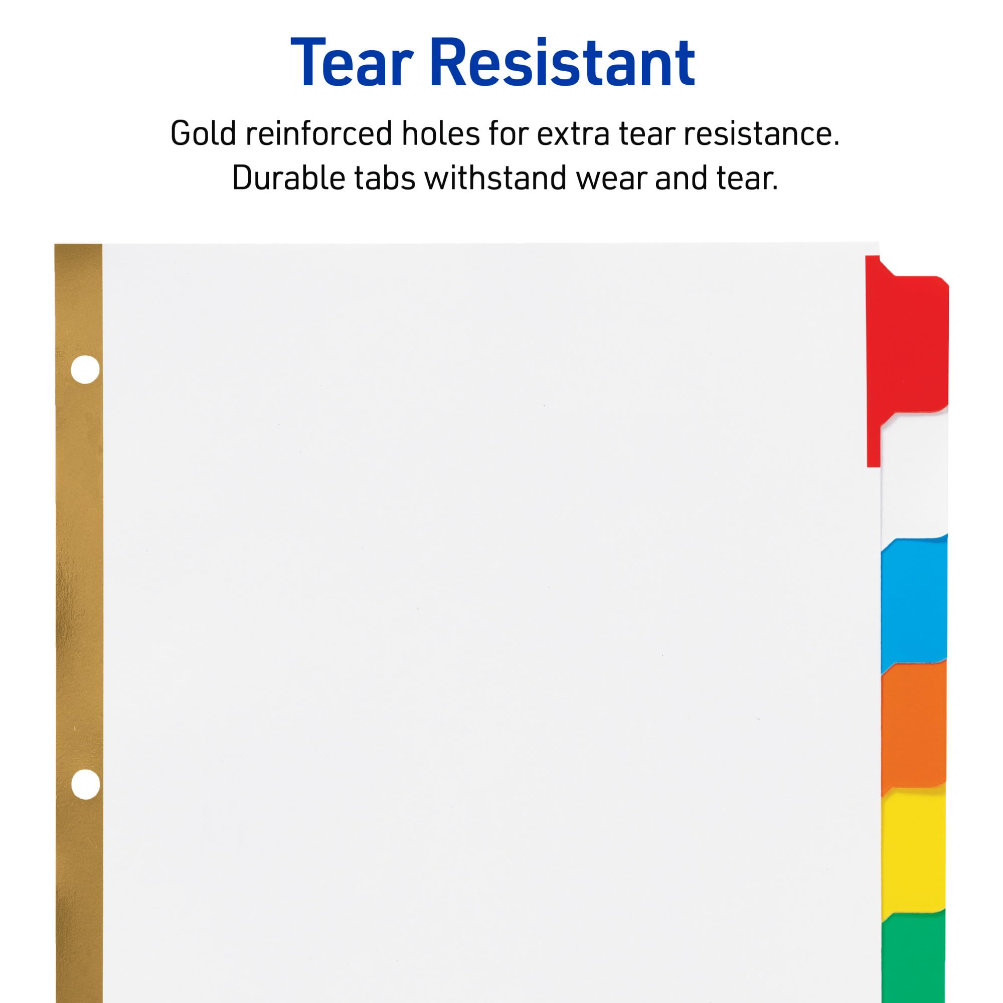 AVERY 8-Tab Binder Dividers, Write & Erase Multicolor Big Tabs, 6 Sets, School Binder Organizers (23079) - 73079