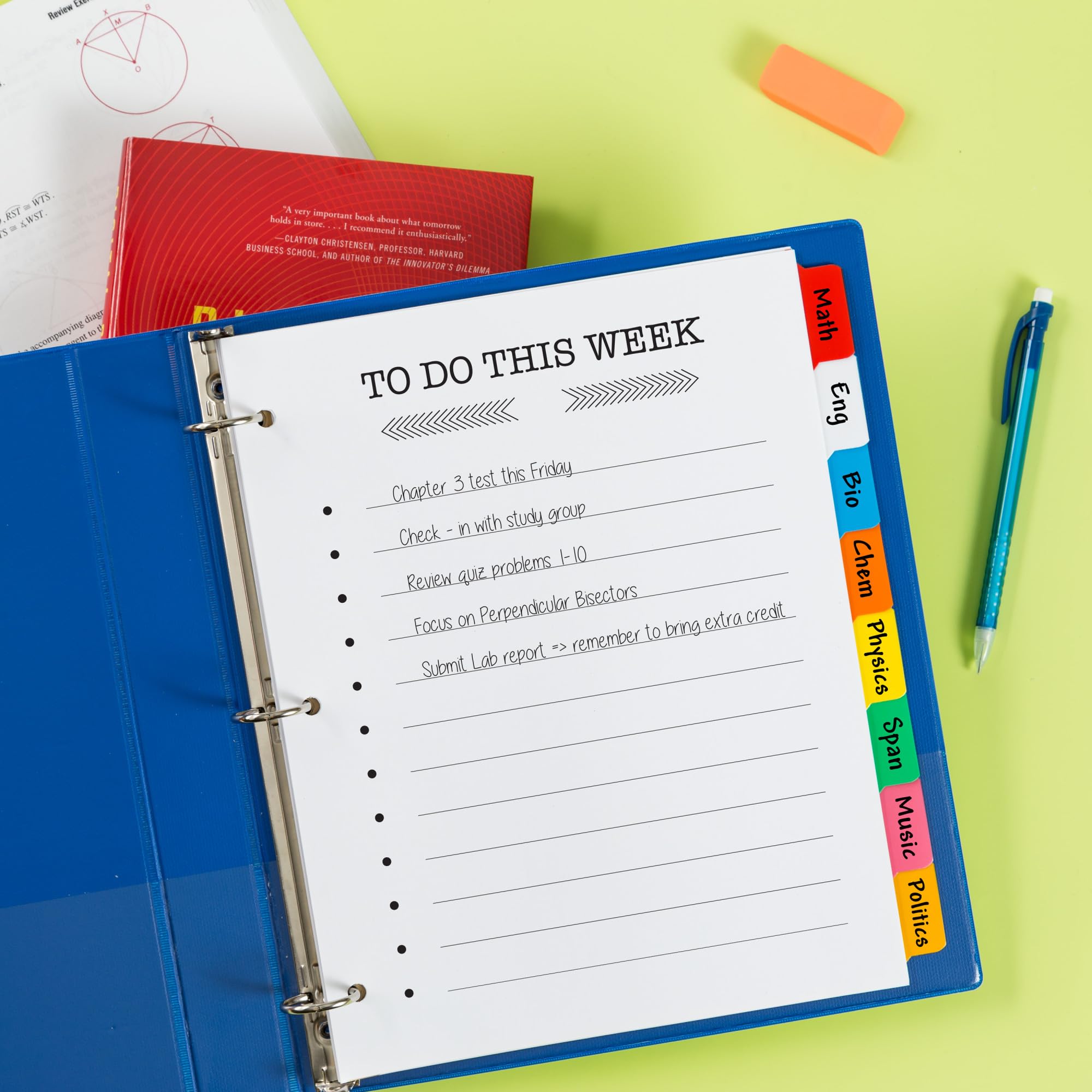 AVERY 8-Tab Binder Dividers, Write & Erase Multicolor Big Tabs, 6 Sets, School Binder Organizers (23079) - 73079