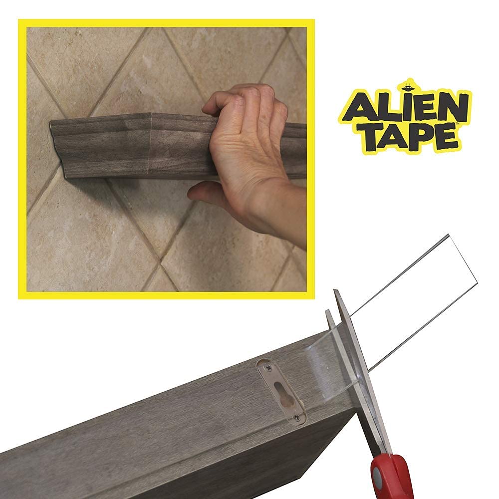 Alientape 4 Rolls Nano Double-Sided Tape, Multipurpose Removable Adhesive Transparent Grips - Washable Strong Sticky Heavy Duty for Carpet Photo Frame Poster Decor As Seen On TV