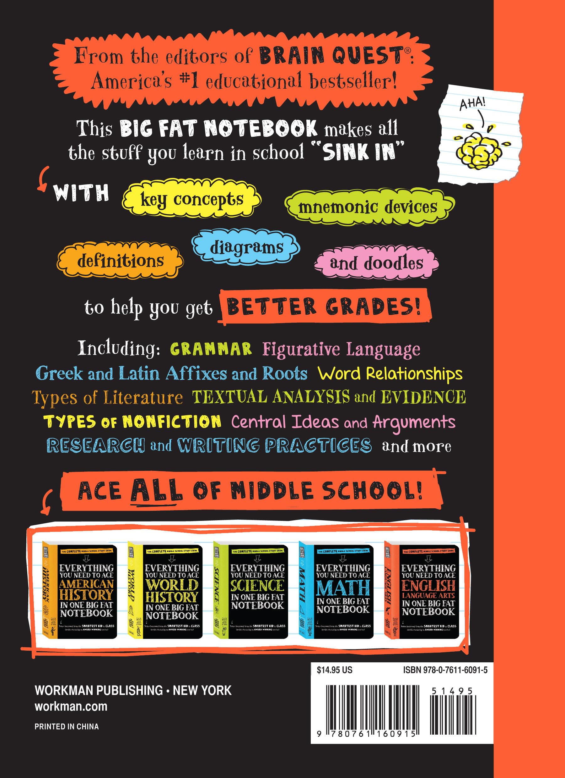 Workman Publishing Everything You Need to Ace English Language Arts in One Big Fat Notebook (Big Fat Notebooks)