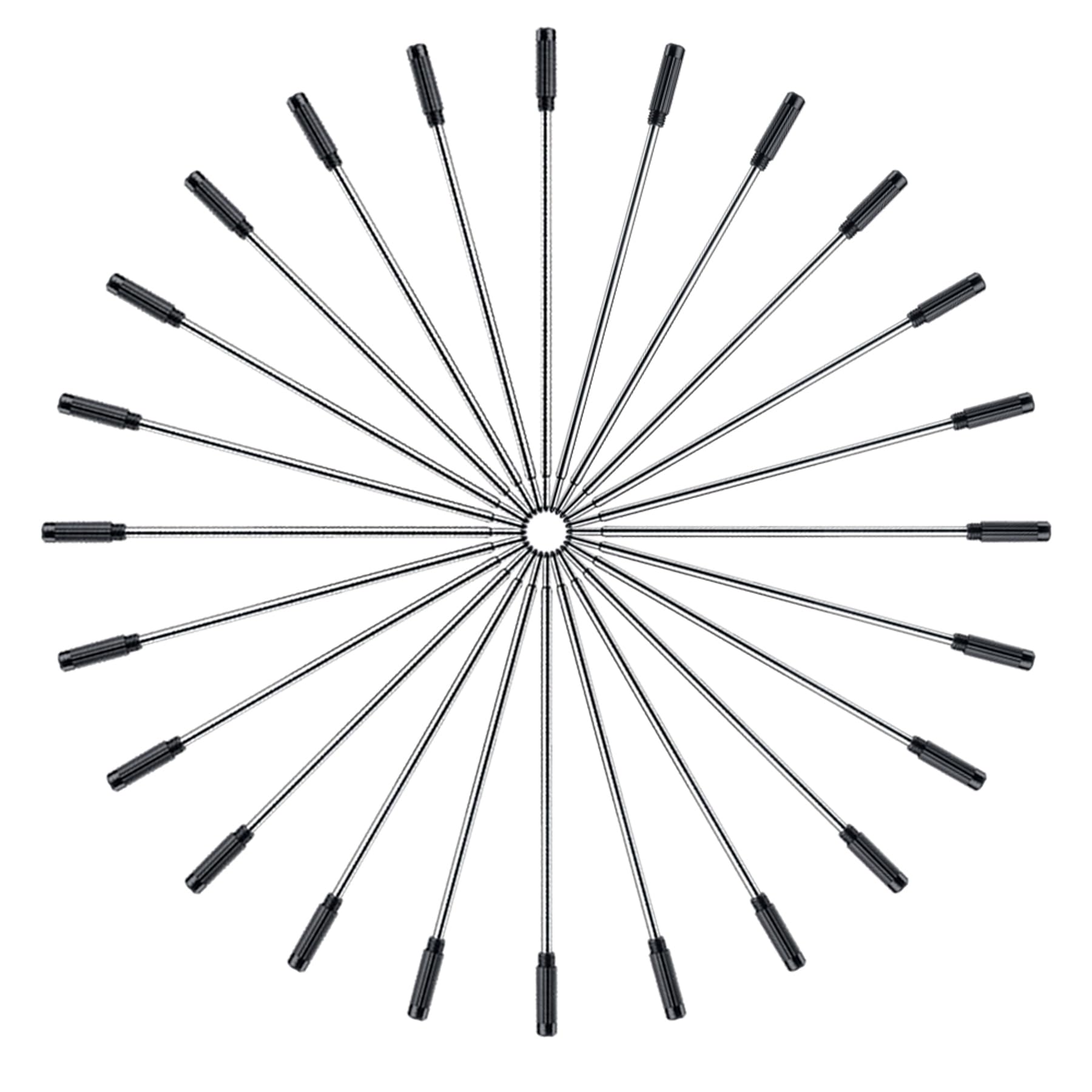 DunBong Black Ink Refill Pack of 5, Replaceable Ballpoint Pen Refills, Medium Point Metal Refill (Black)