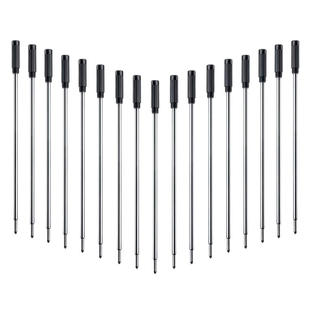 DunBong Black Ink Refill Pack of 5, Replaceable Ballpoint Pen Refills, Medium Point Metal Refill (Black)