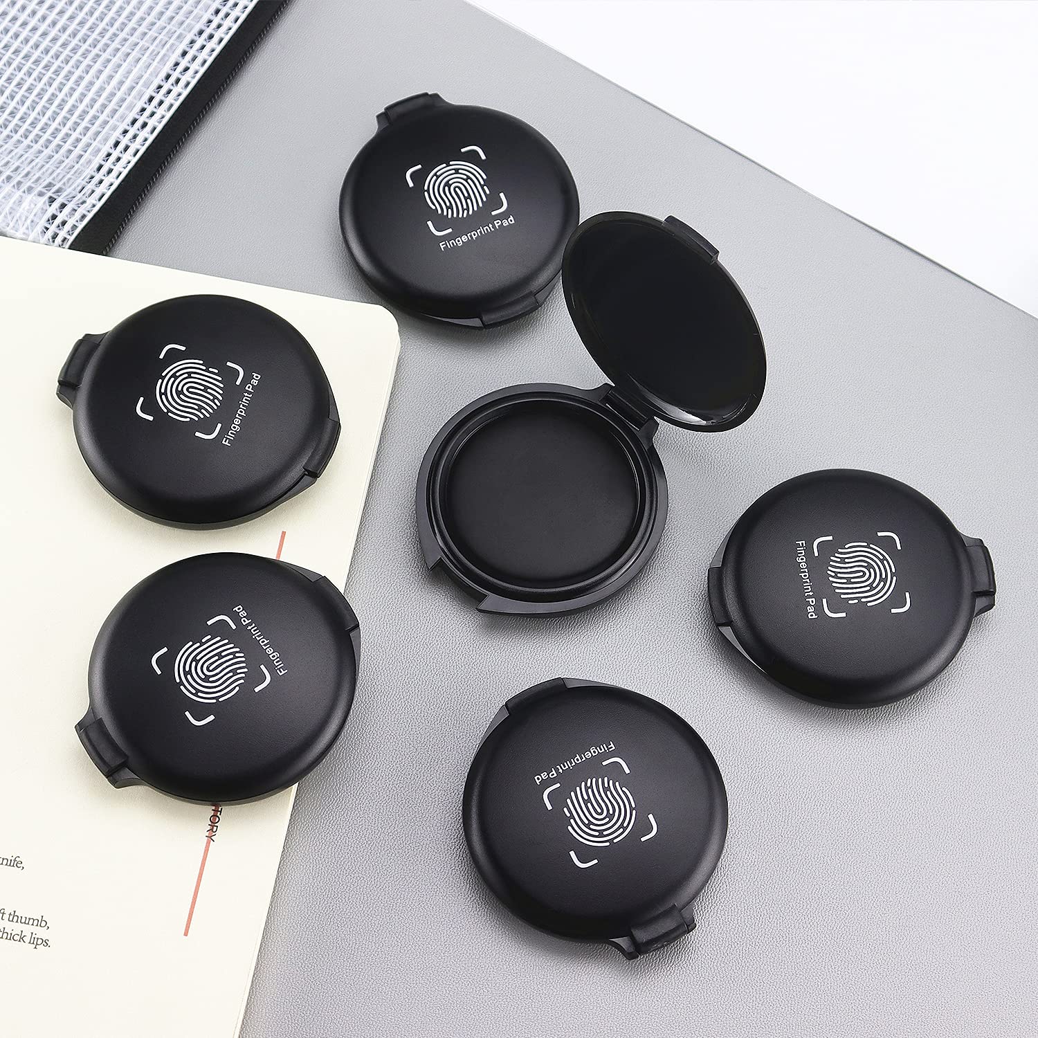 1 Pack Thumbprint Fingerprint Ink Pad for Notary Supplies Identification Security ID Fingerprint Cards Law Enforcement Fingerprint Black Stamp Ink pad