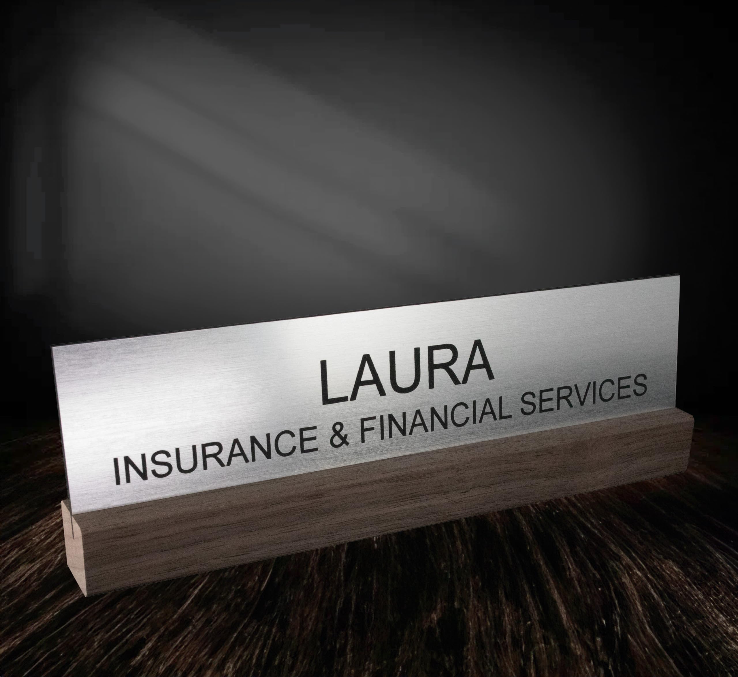 Lasercrafting Personalized Office Name Plate With Optional Wall or Desk Holder - 2x8 - CUSTOMIZE. Choose from a variety of colors and fonts to match your style. Great gift idea.