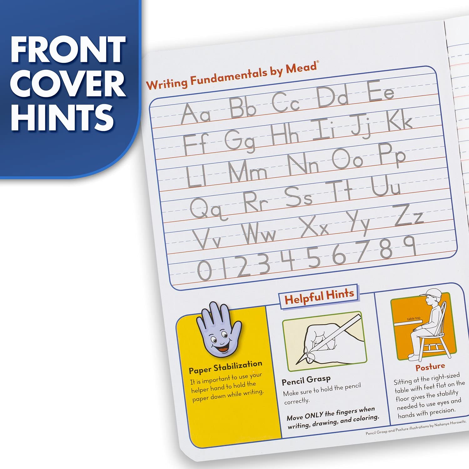 Mead Primary Composition Notebook, Wide Ruled Comp Book, Lined Paper, Grades K-2 Writing Workbook, Dotted Notebook Perfect for Home School Supplies, 100 Sheets, Blue Marble (09902)