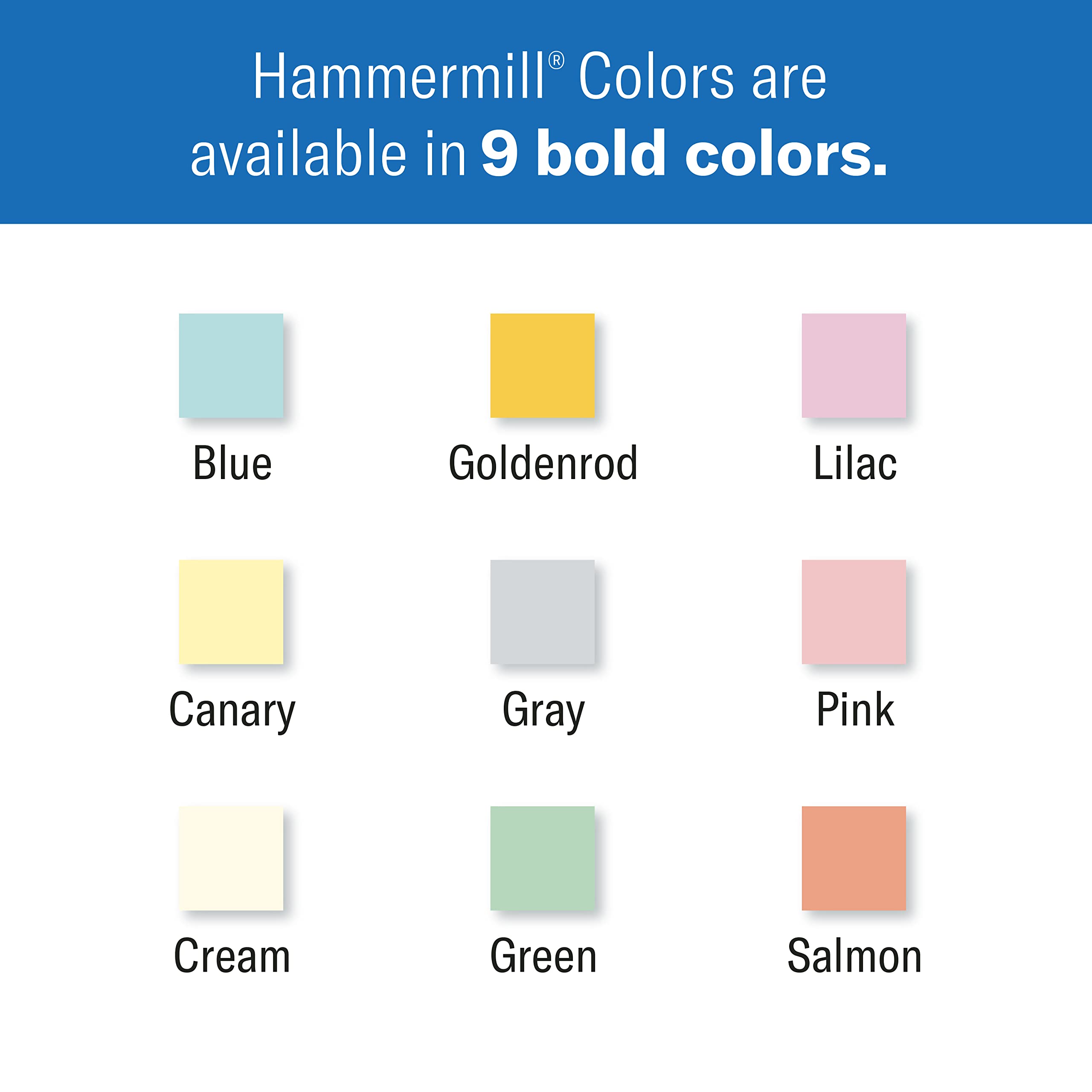 Hammermill Colored Paper, 24 lb Blue Printer Paper, 8.5 x 11 - 1 Ream (500 Sheets) - Made in the USA, Pastel Paper, 103671R