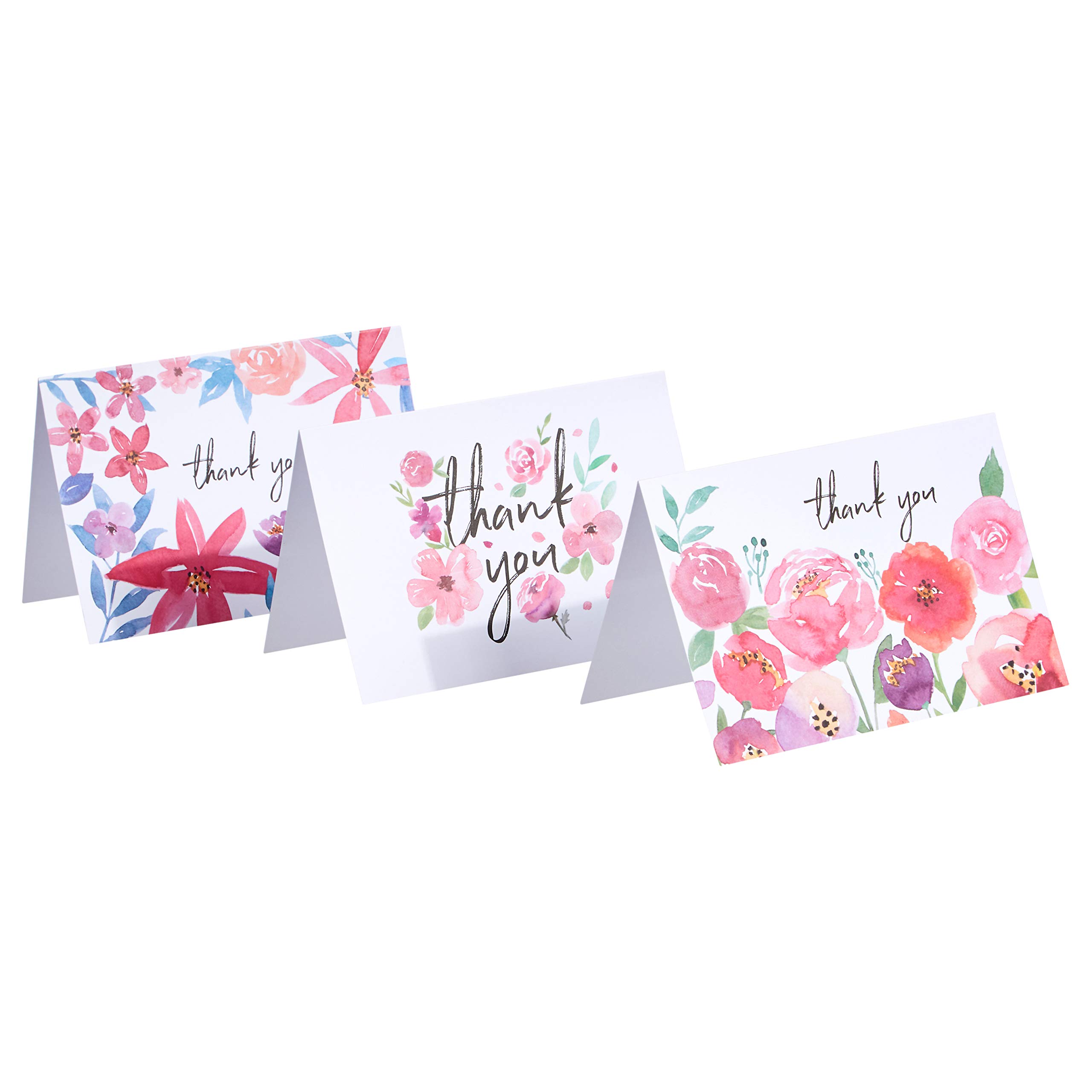 Amazon Basics Thank You Cards, Floral, 48 Cards and Envelopes
