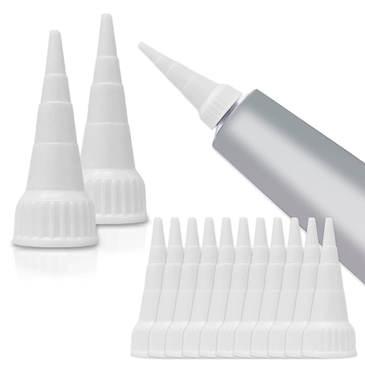 E6000 3.7 Ounce (109.4mL) Tube Industrial Strength Adhesive for Crafting, 10 Snip Tip Applicator Tips and Pixiss Art Dotting Stylus Pens 5 pcs Set