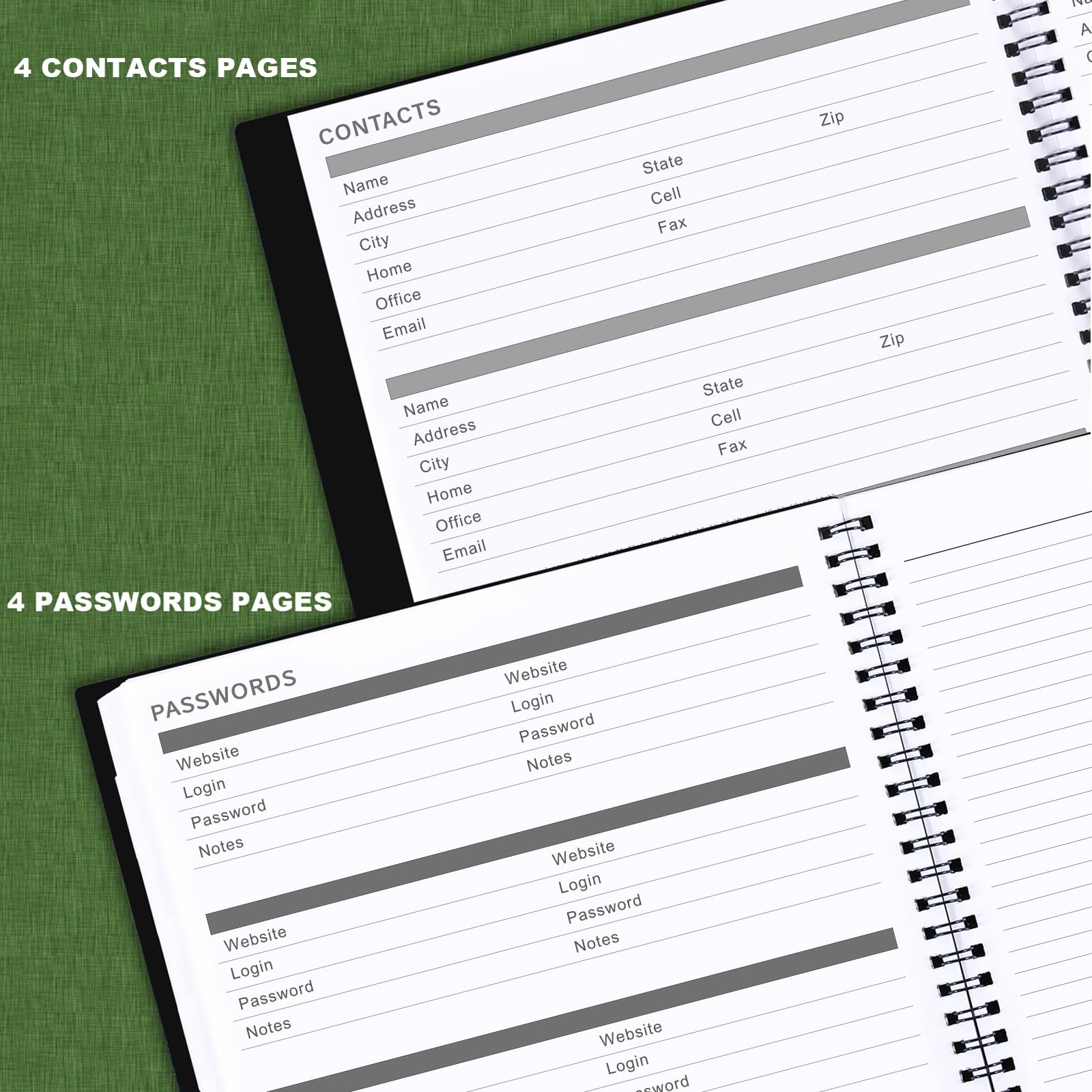 Monthly Planner/Calendar 2023-2024 - 2023-2024 Monthly Planner, Jul. 2023 - Dec. 2024, 18-Month Planner with Tabs & Pocket & Label, Contacts and Passwords, 8.5" x 11", Thick Paper, Twin-Wire Binding - Black by Artfan