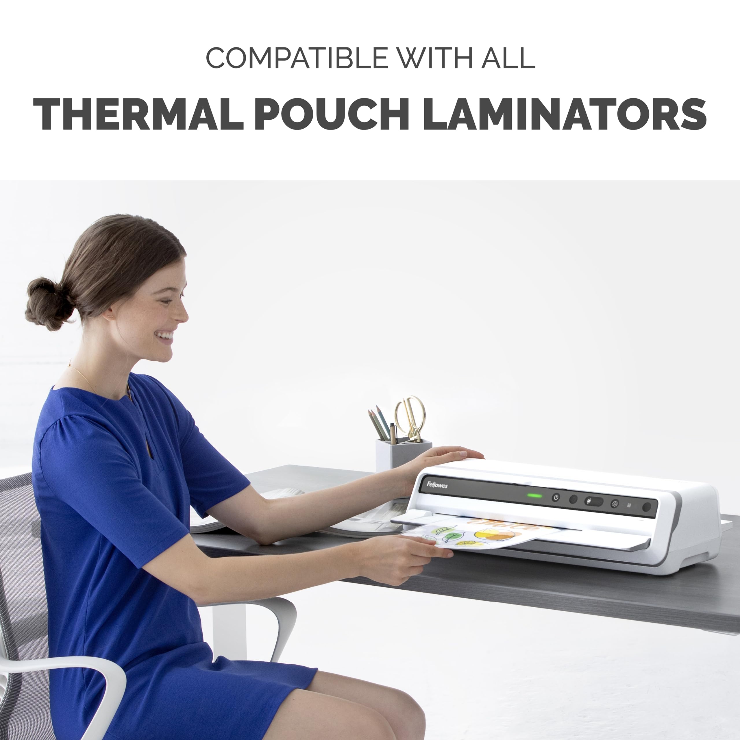 Fellowes Thermal Laminating Pouches, Letter Size Sheets, 3mil, 300 Pack, Clear (5247101)