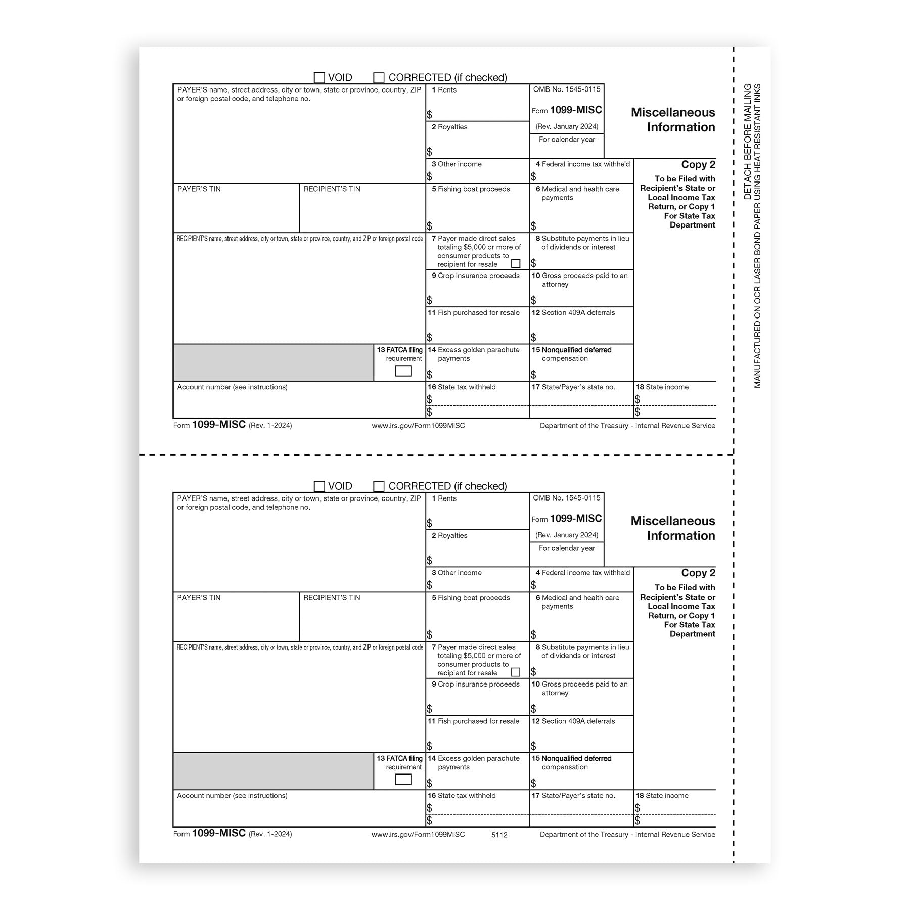 1099 MISC Forms 2022, 4 Part Tax Forms Kit, 25 Vendor Kit of Laser Forms, Compatible with QuickBooks and Accounting Software, 25 Self Seal Envelopes Included
