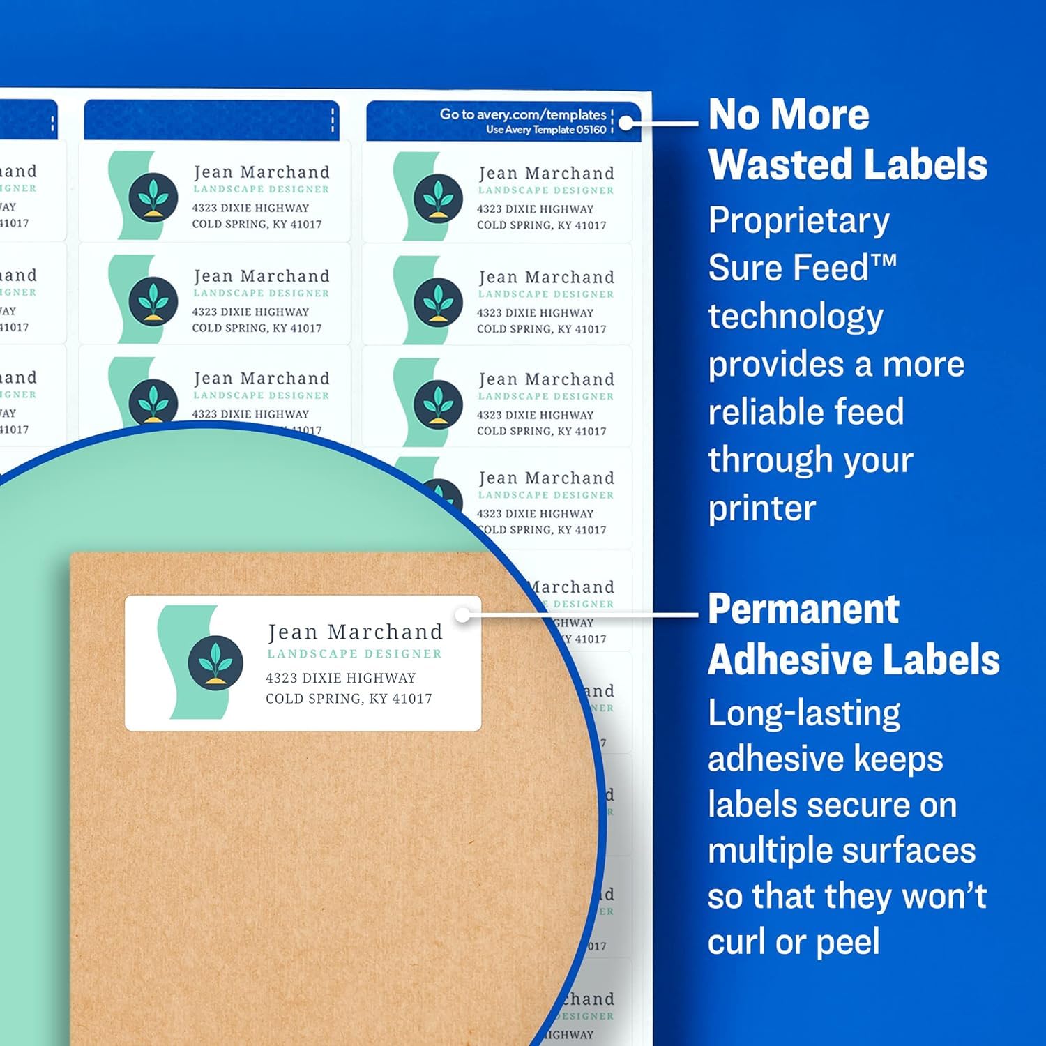 Avery Mailing Address Labels, Laser Printers, 3,450 Labels, 1 x 2-5/8, Permanent Adhesive, FBA Labels (5160)