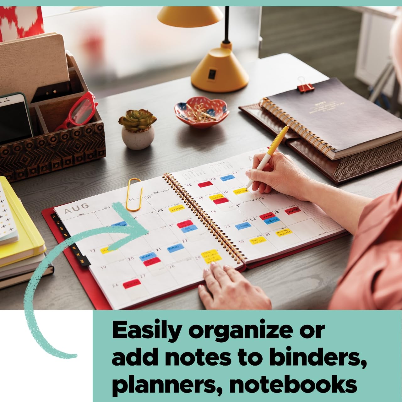 Post-it Flags, 60/On-the-Go Dispenser, .47 in Wide, Alternating Electric Glow Collection (680-EG-ALT)