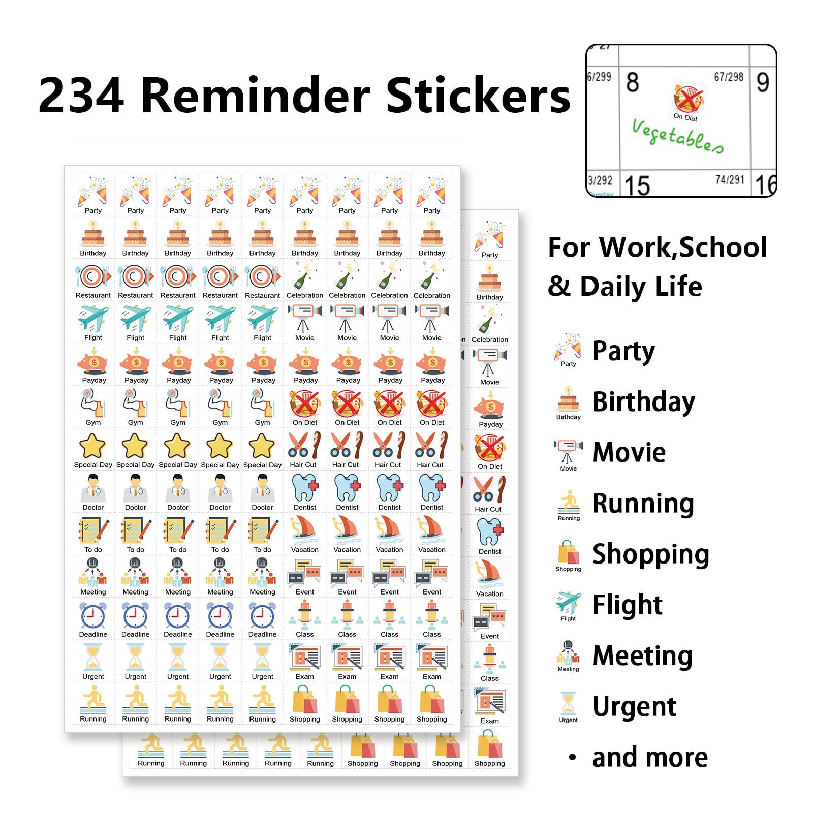 Mokani Small Desk Calendar 2023-2024 (8"x6"), Mini Monthly Desktop Calendar from January 2023 to June 2024, Academic Year Standing Desk Calendars with Planner Stickers