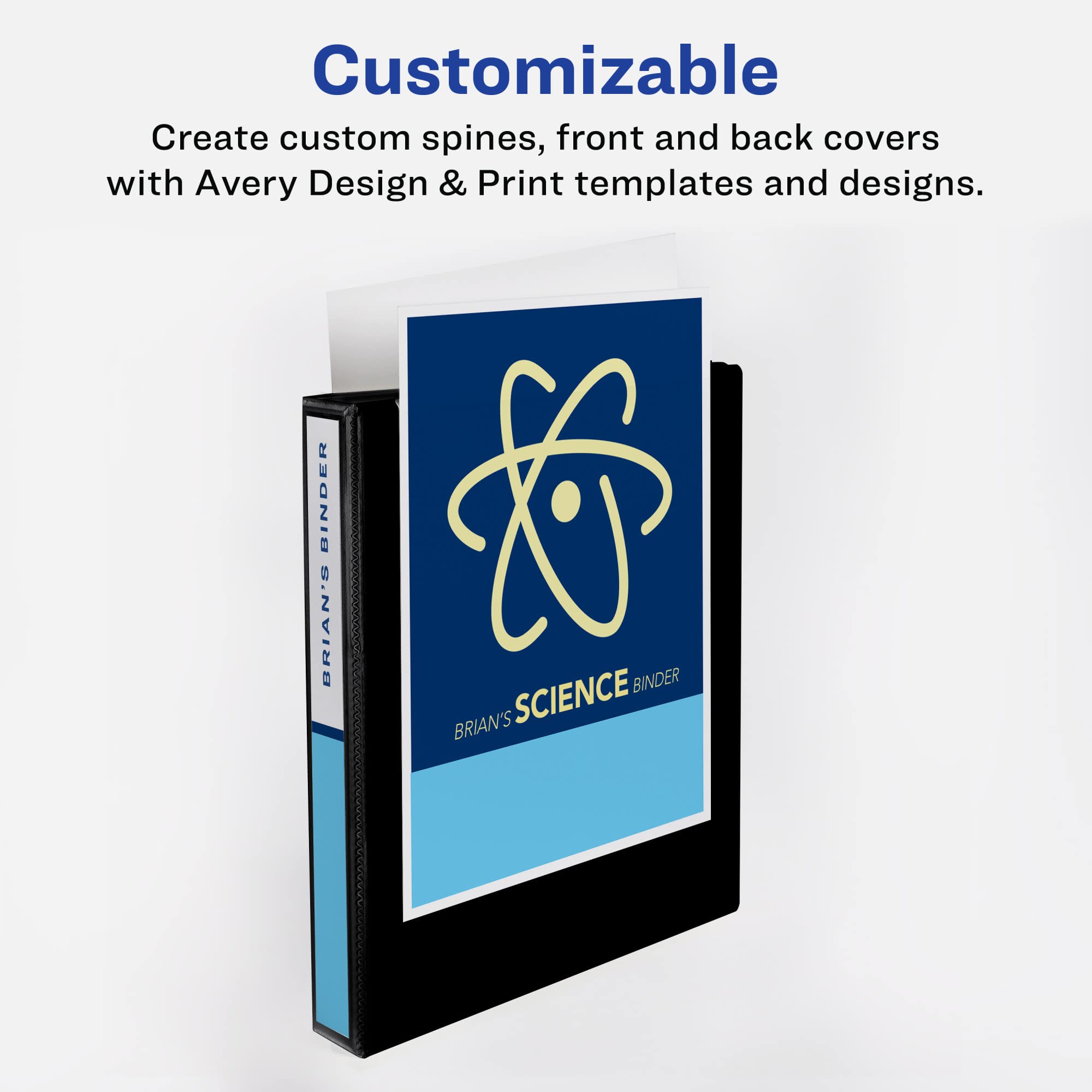 Avery(R) Two-Tone Durable View 3 Ring Binder, 1-1/2 Inch Slant Rings, 1 Mint/Coral Binder (17289)