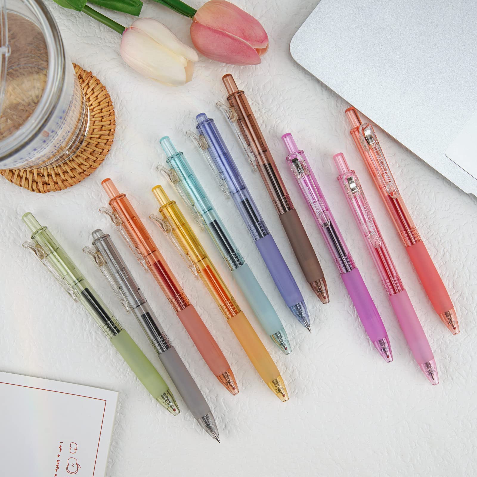 WRITECH Retractable Gel Pens Quick Dry Ink Pens Fine Point 0.5mm Multicolor For Journaling, Drawing, Doodling, and Notetaking (Multicolor)