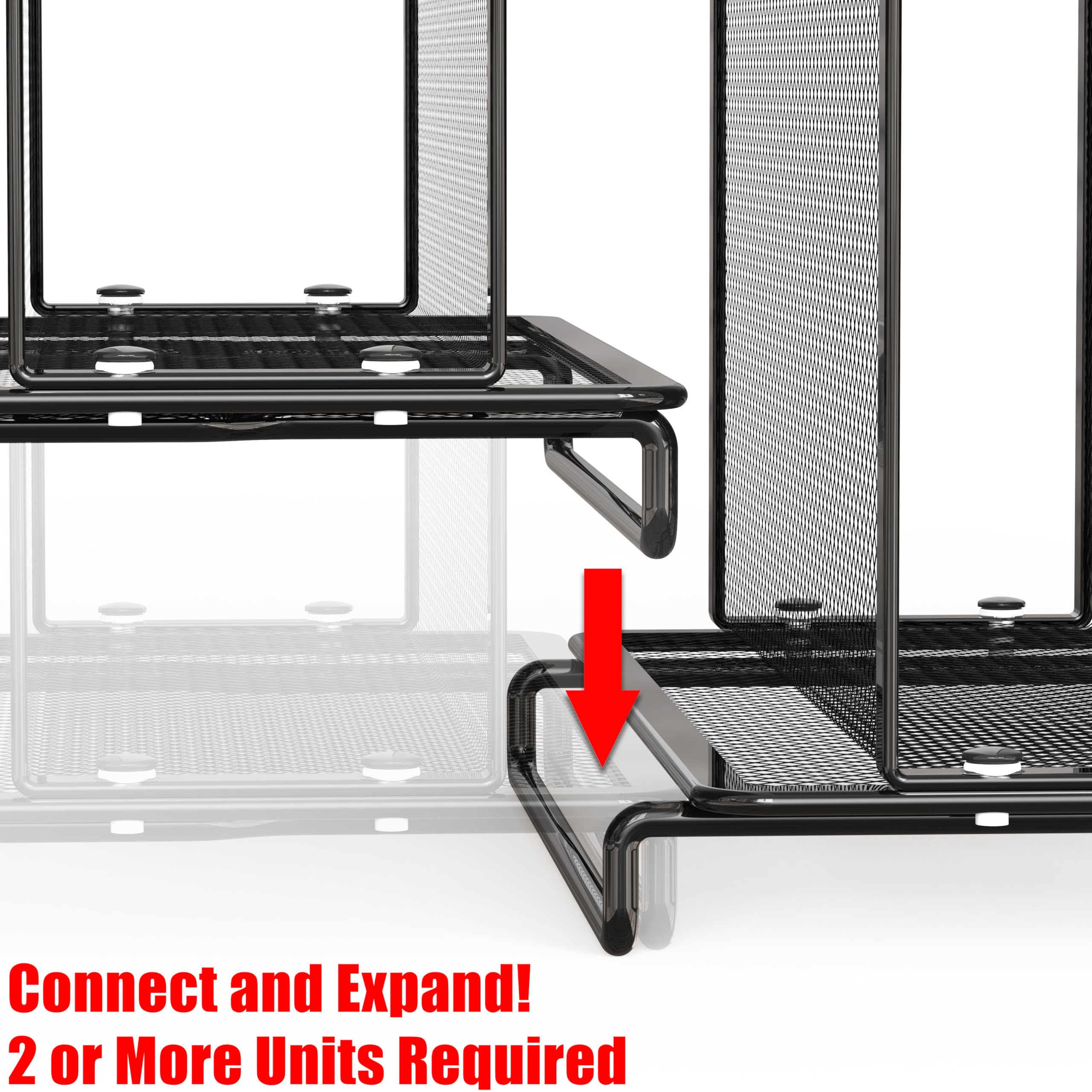 2 Pack - SimpleHouseware 5 Section Upright File Sorter Organizer, Black
