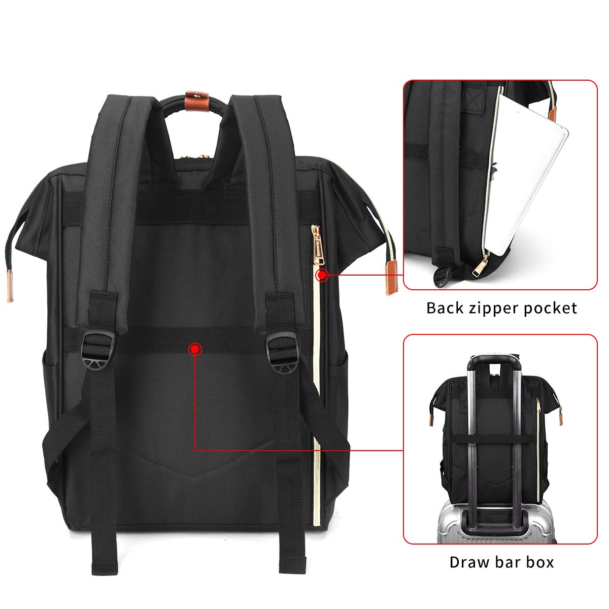 Sowaovut Laptop Backpack 15.6 Inch Casual Daypack Water Resistant Business Travel School Backpack for Women Student