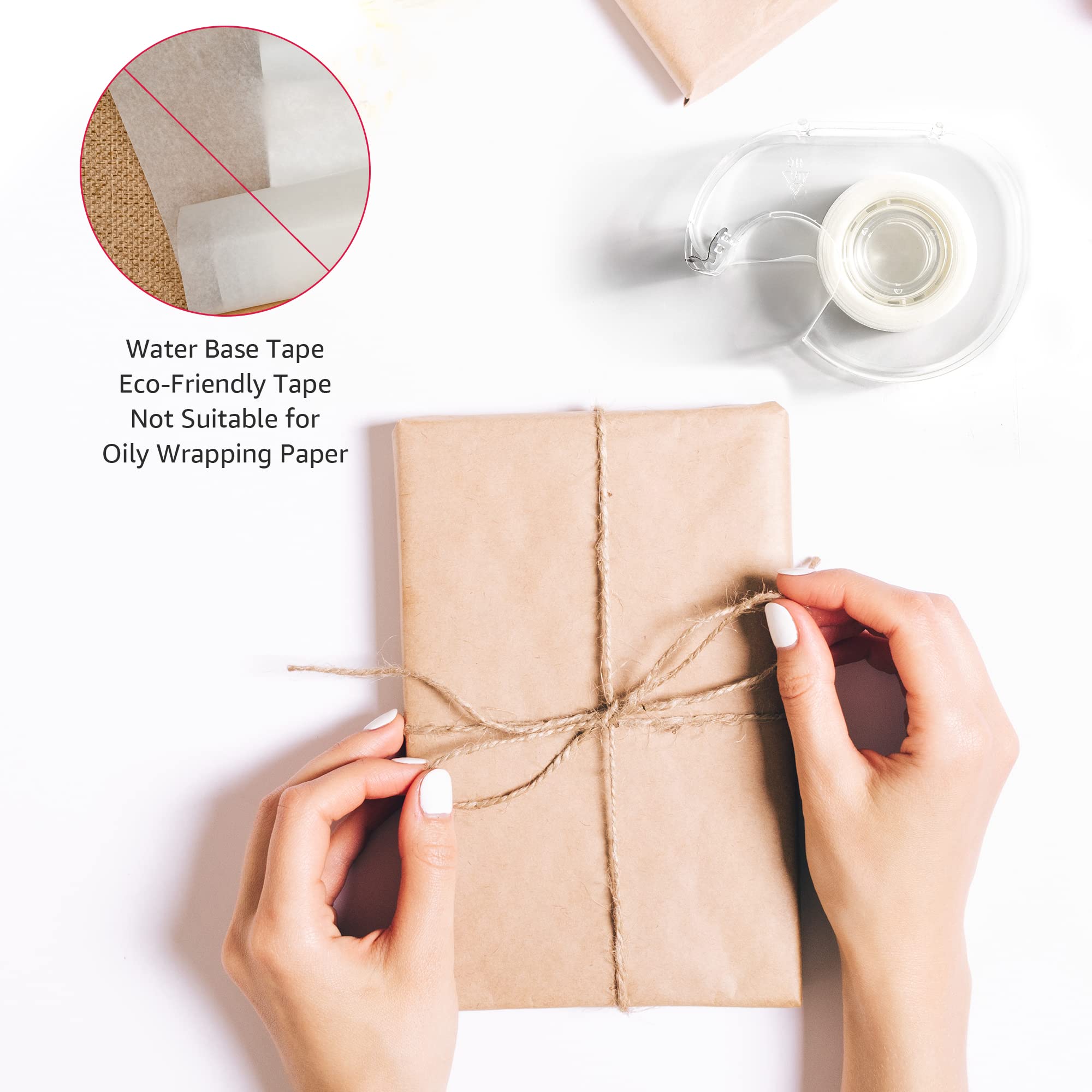 Amazon Basics Matte-finish Tape with Dispenser, Engineered for Repairing, Tape Refills, 3/4" x 18 yds, 6 Pack