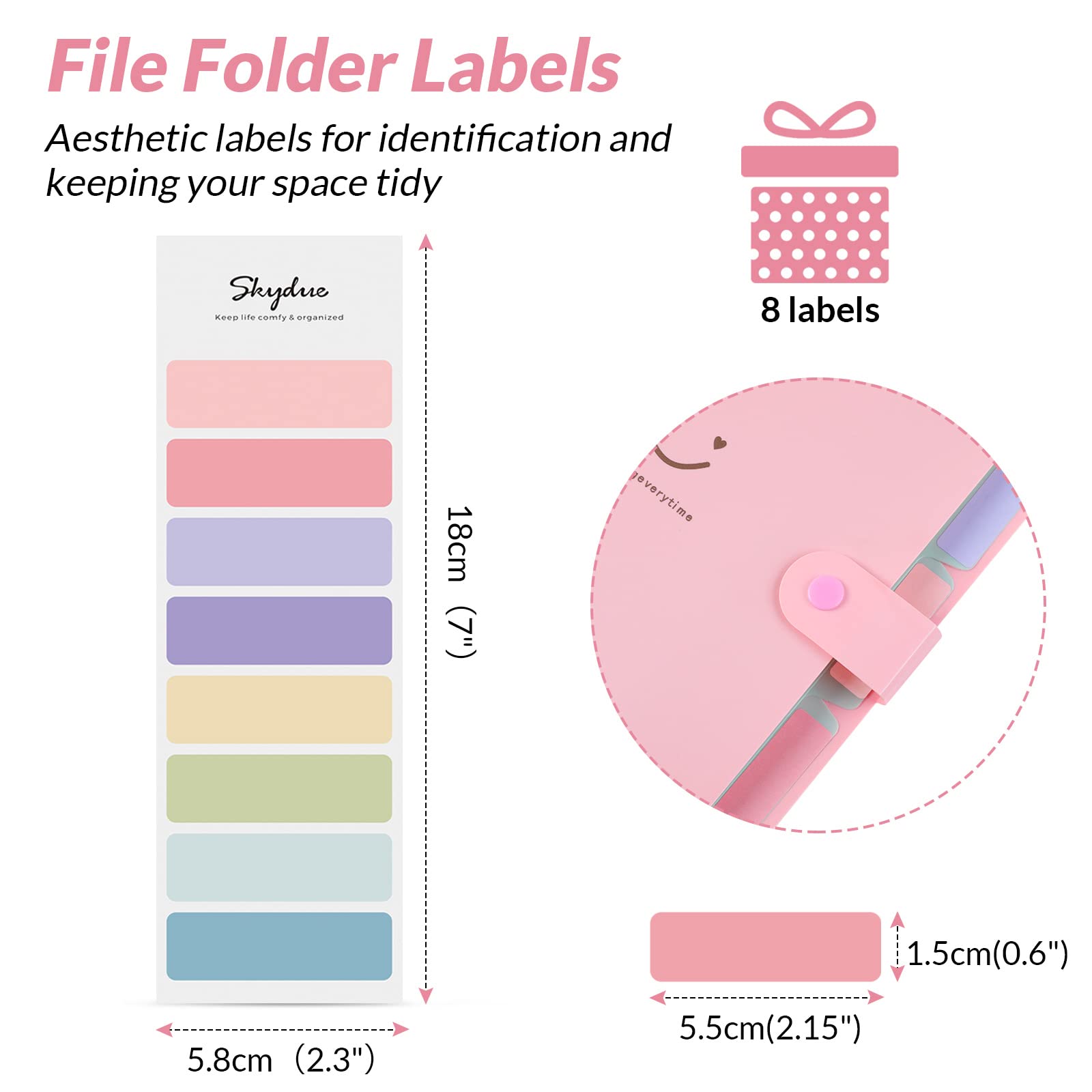 SKYDUE 4 Packs Expanding File Folder with 32 Labels,5 Pockets A4 Letter Size Accordion Folder Paper Organizer for School and Office