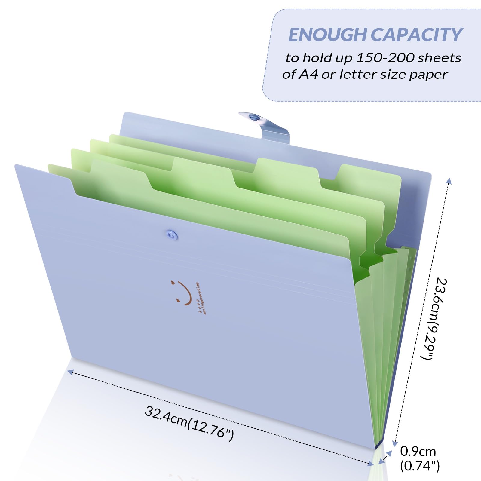 SKYDUE 4 Packs Expanding File Folder with 32 Labels,5 Pockets A4 Letter Size Accordion Folder Paper Organizer for School and Office