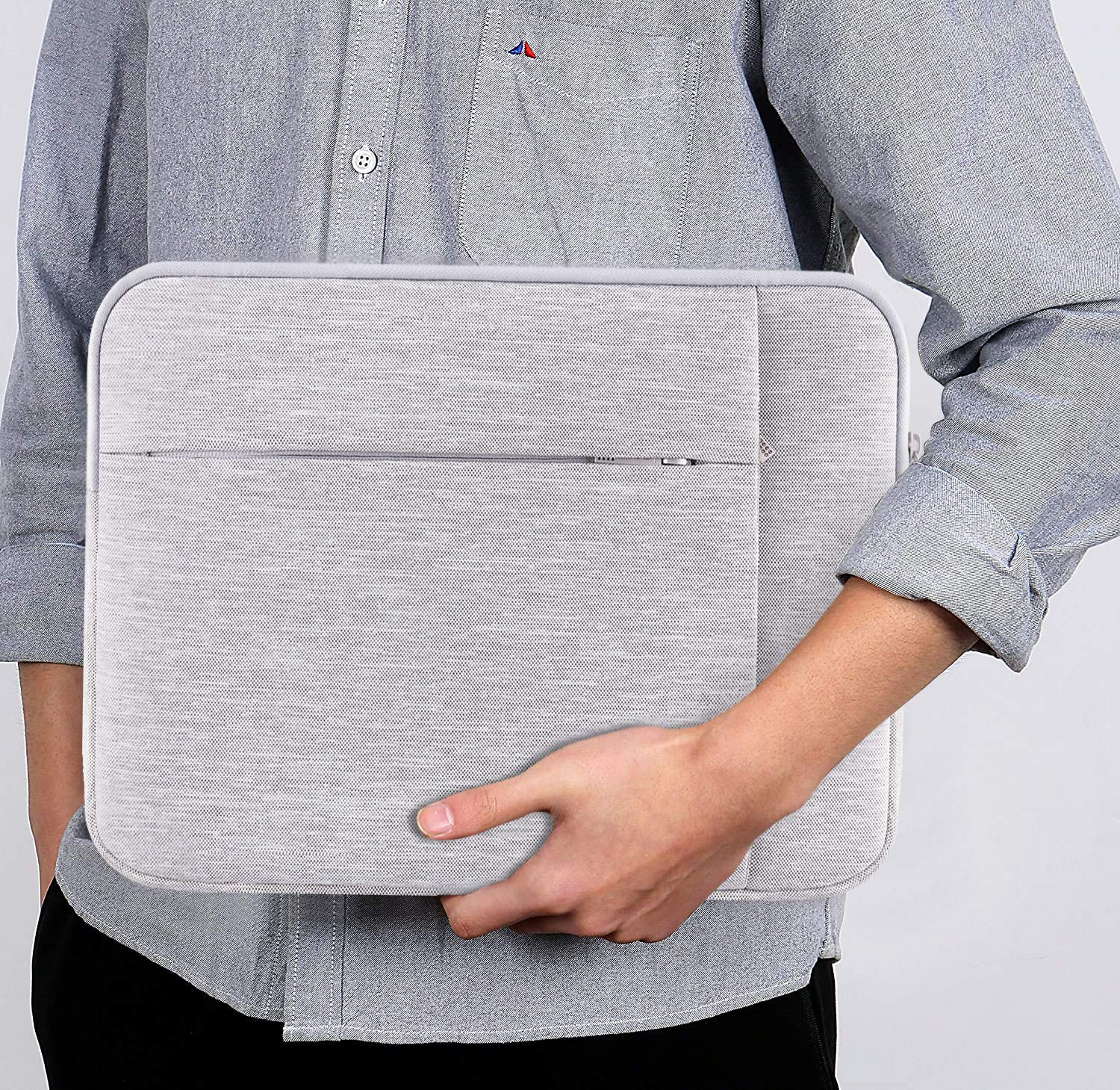 Lacdo 13 inch Laptop Sleeve Case for 13 inch New MacBook Air M2 A2681 M1 A2337 A2179 A1932 | 13 inch New MacBook Pro M2 M1 A2338 A2251 A2289 A2159 A1989 | 12.9" iPad Pro 6th 5th 4rd Computer Bag, Gray