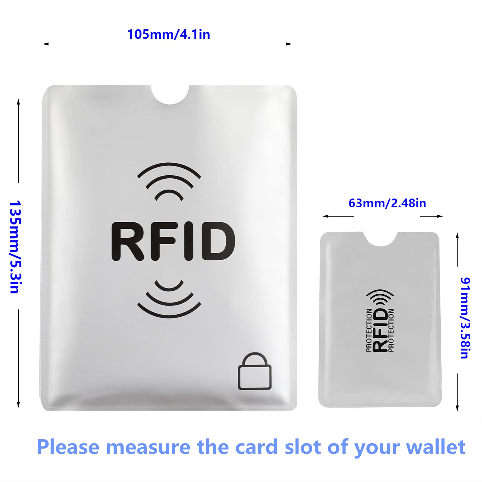 Luumxai 16 RFID Blocking Sleeves Envelopes(10 Credit Card Holders & 4 Passport Protectors) Identity Theft Protection Secure Sleeves Set.Waterproof aluminum foil slim Design easily into your Wallet