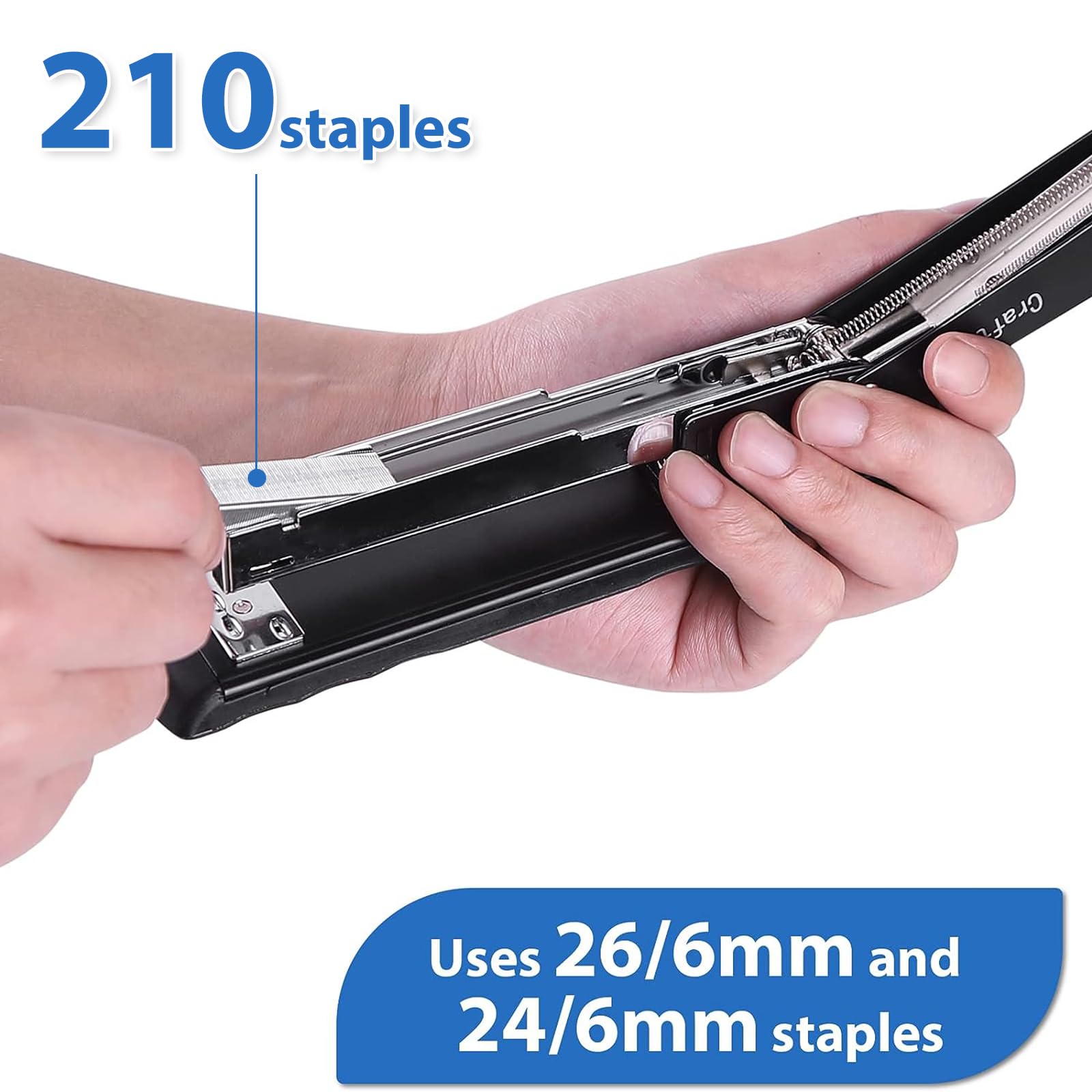 Craftinova Stapler, Metal Desktop Stapler,with 2000 Staples & Stapler Remover,Office Stapler,20-25 Sheet Capacity,3 Packs.