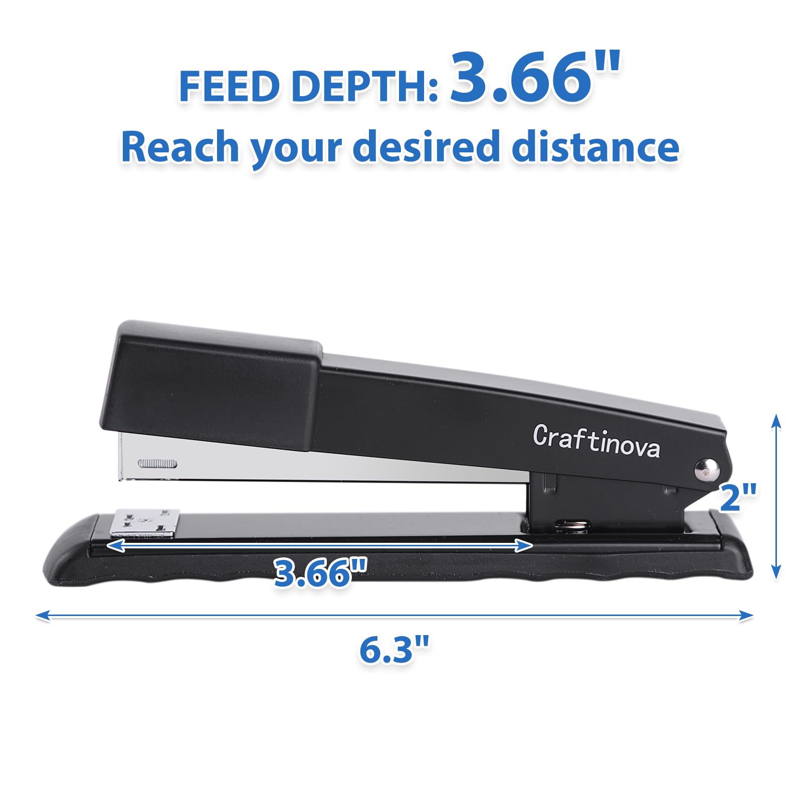 Craftinova Stapler, Metal Desktop Stapler,with 2000 Staples & Stapler Remover,Office Stapler,20-25 Sheet Capacity,3 Packs.