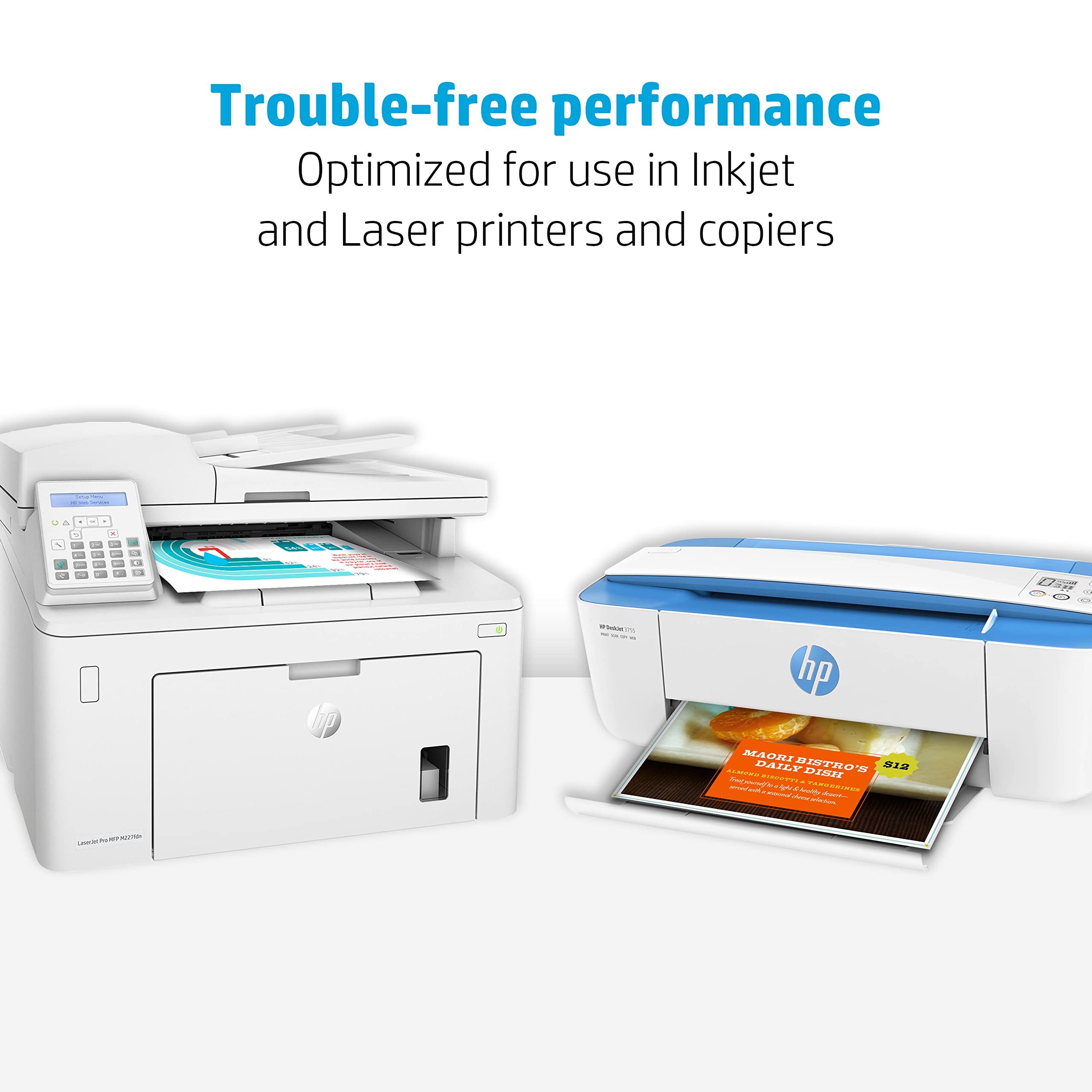 HP Printer Paper | 8.5 x 11 Paper | Premium 32 lb | 1 Ream - 250 Sheets | 100 Bright | Made in USA - FSC Certified | 113500R