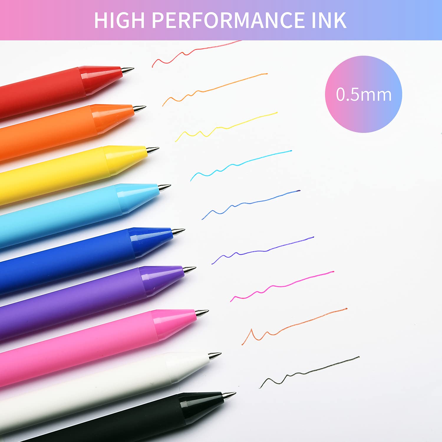 Retractable Gel Pens, 20 Assorted Colors
