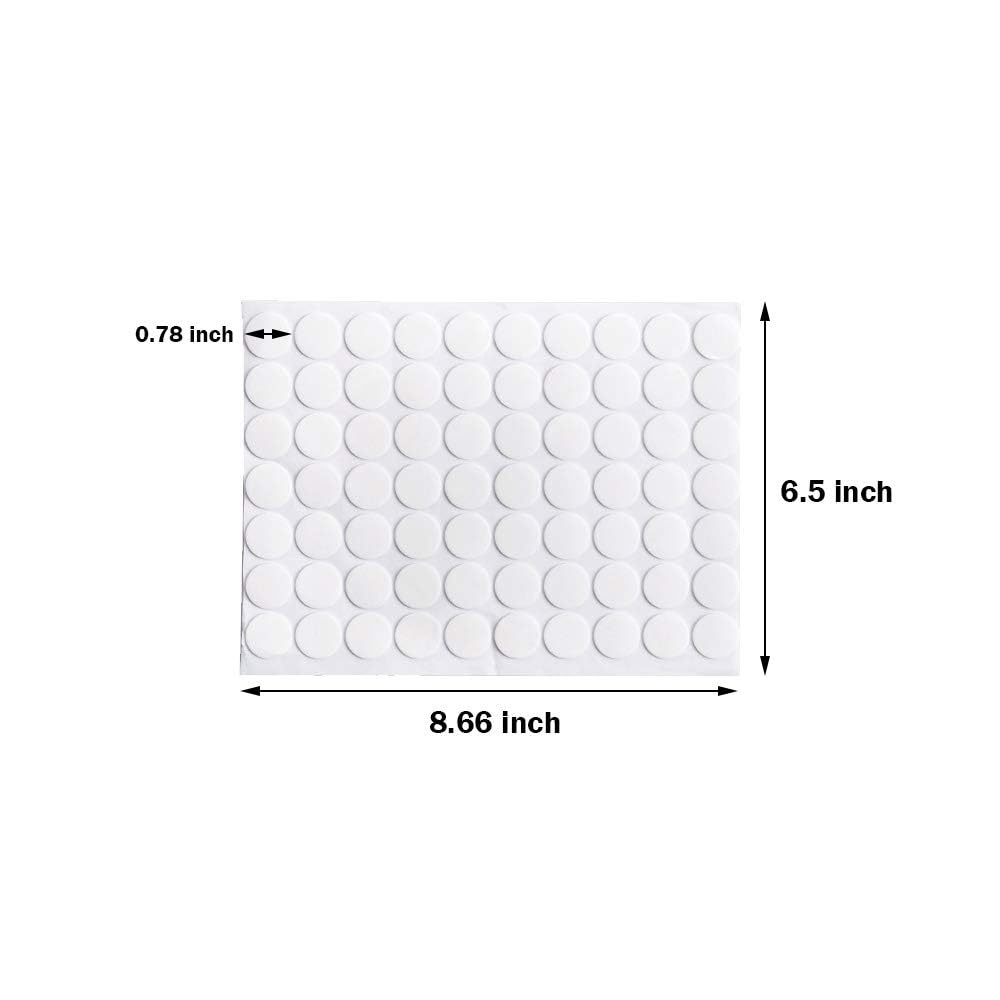 BUSOHA Clear Removable Sticky Adhesive Putty, Reusable Transparent Double-Sided Round Nano Gel Mat for Wall, Metal, Glass, Ceramic, Wood - 350 PCS