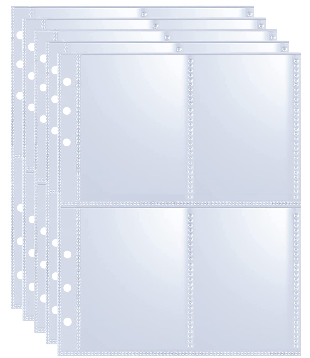 40 Pack 320 Pockets 2.5x3.5 Inch Trading Card Sleeves,Double-Sided 4 Pocket Page Protector,Ultra-Clear Kpop Photocard Sheets for A5 6 Ring Binder,Card Sleeve Pages for Game Cards,Baseball Card
