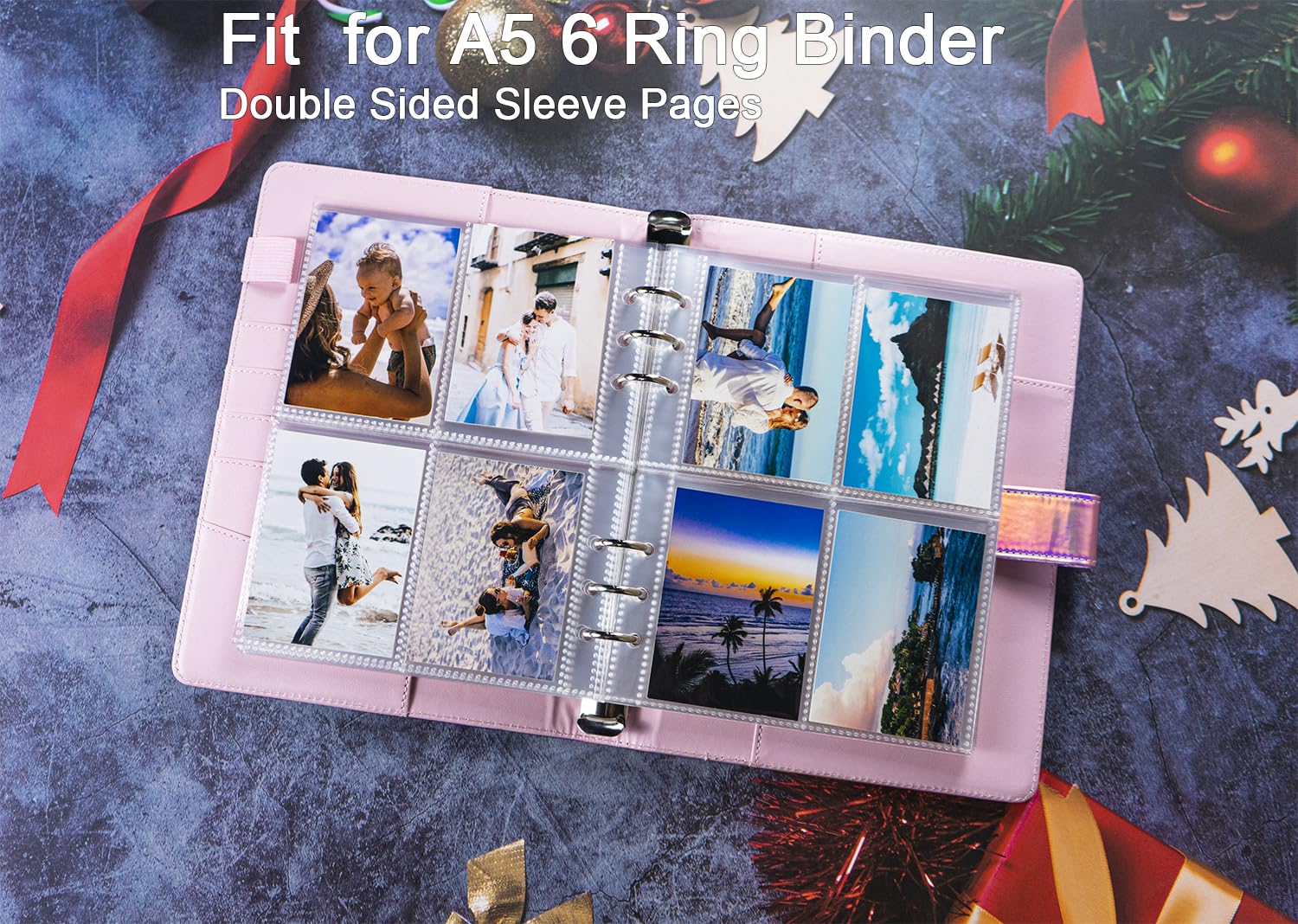 40 Pack 320 Pockets 2.5x3.5 Inch Trading Card Sleeves,Double-Sided 4 Pocket Page Protector,Ultra-Clear Kpop Photocard Sheets for A5 6 Ring Binder,Card Sleeve Pages for Game Cards,Baseball Card