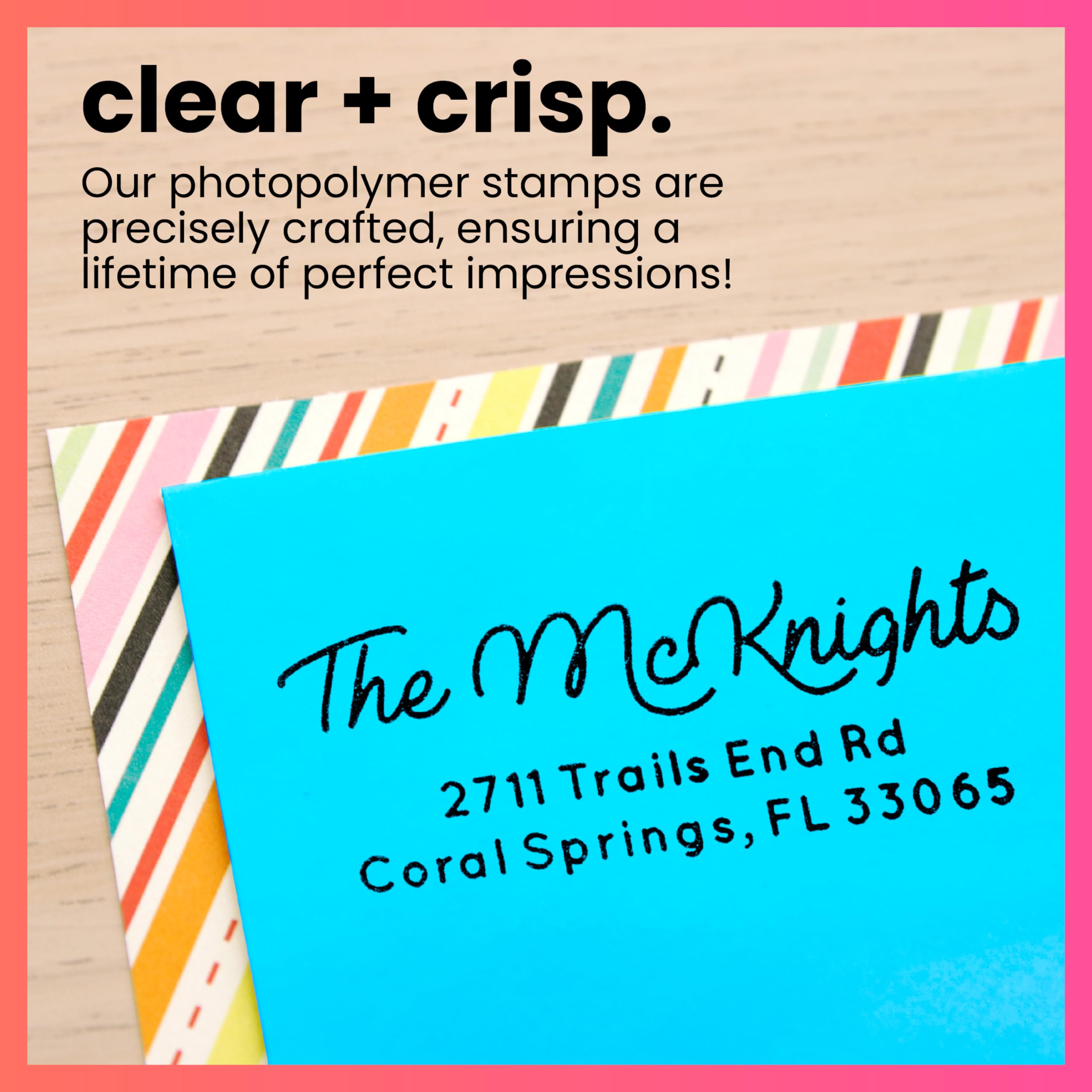 Custom Return Address Stamp – Self Inking Rubber Stamp – 3 Sizes and 8 Designs to Choose from