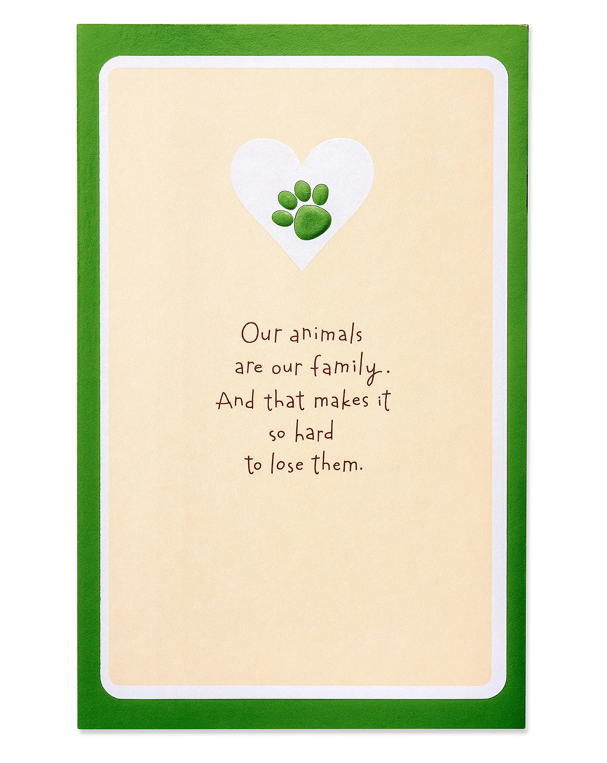 American Greetings Pet Sympathy Card (Our Animals Are Our Family)