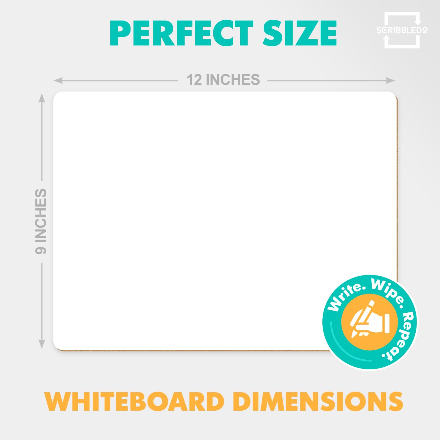 Scribbledo Small White Board Dry Erase Mini Whiteboard 9x12 Inch Small Dry Erase Board Marker Board Dry Erase Lapboards Handheld Personal White Boards for Students Small Whiteboard Office Kitchen