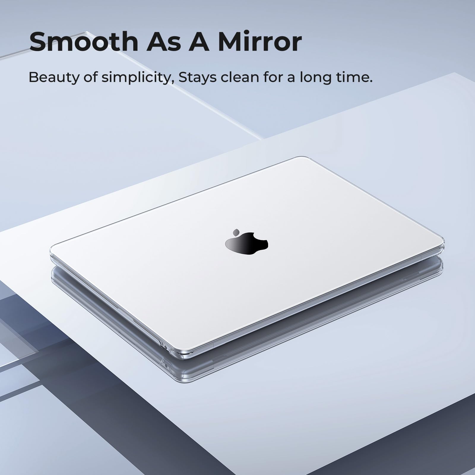 EooCoo Compatible with New MacBook Air 13.6 inch Case 2022 A2681 M2 Chip with Retina Display,Plastic Hard Shell Case + TPU Keyboard Skin Cover + Polishing Cloth + Screen Protector - Crystal Clear
