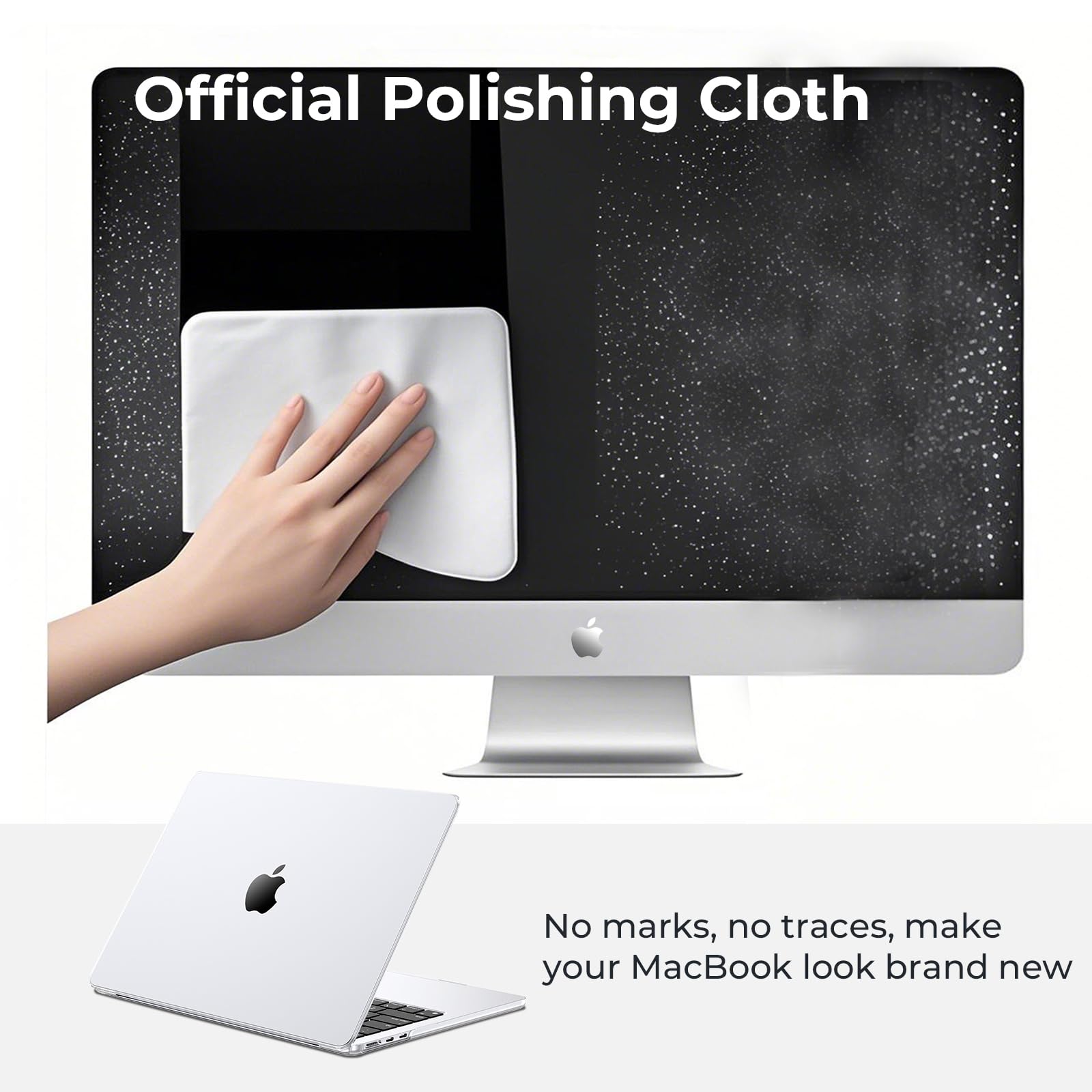 EooCoo Compatible with New MacBook Air 13.6 inch Case 2022 A2681 M2 Chip with Retina Display,Plastic Hard Shell Case + TPU Keyboard Skin Cover + Polishing Cloth + Screen Protector - Crystal Clear
