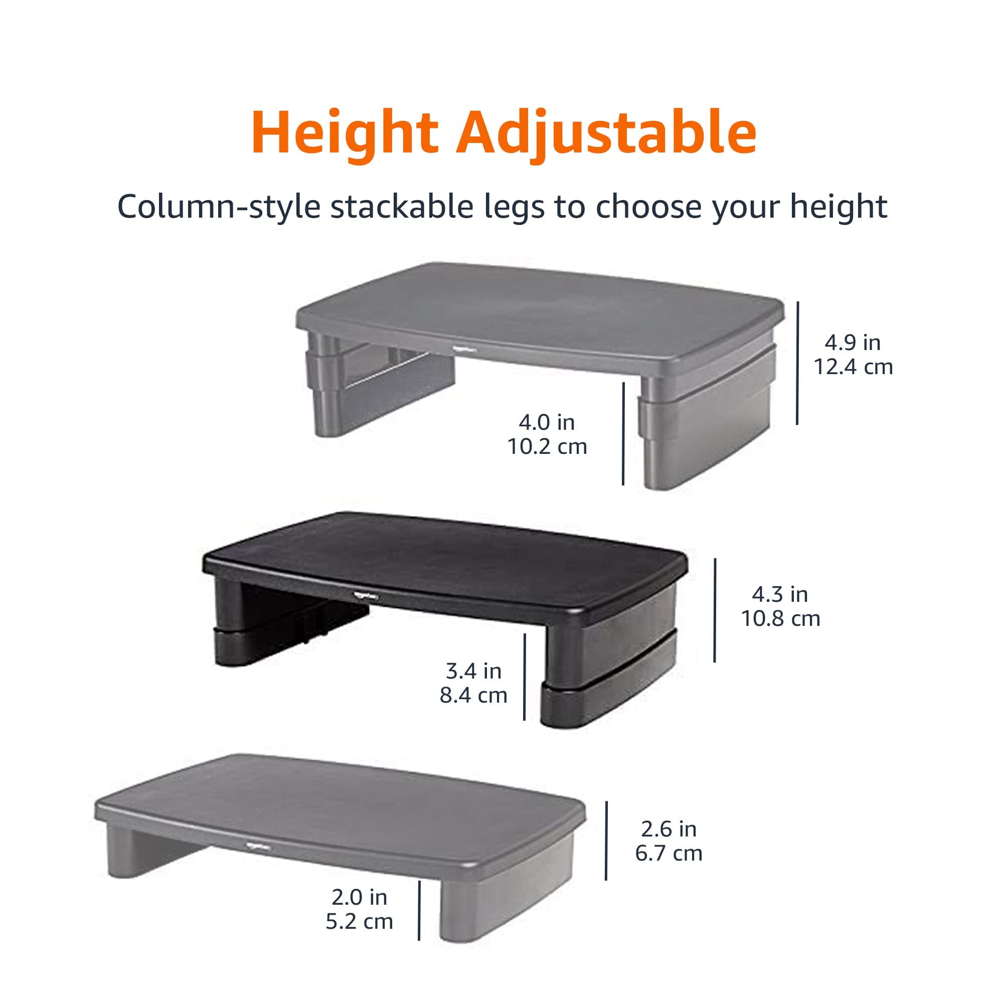 Amazon Basics Adjustable Computer Monitor Riser Desk Stand