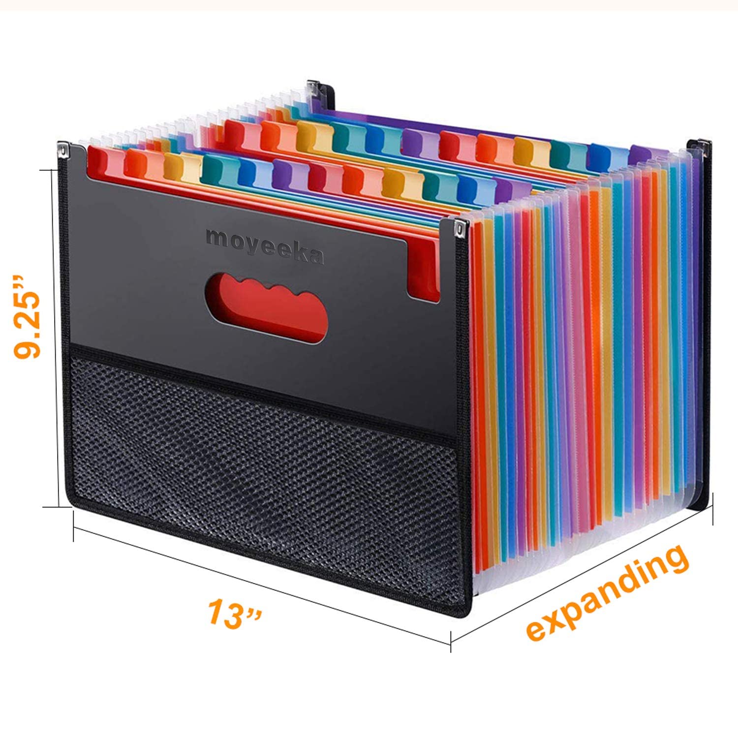 24 Pocket Expanding File Folder with Cloth Edge Wrap, Letter Size Organizer Expandable Accordion A4 Files Bag