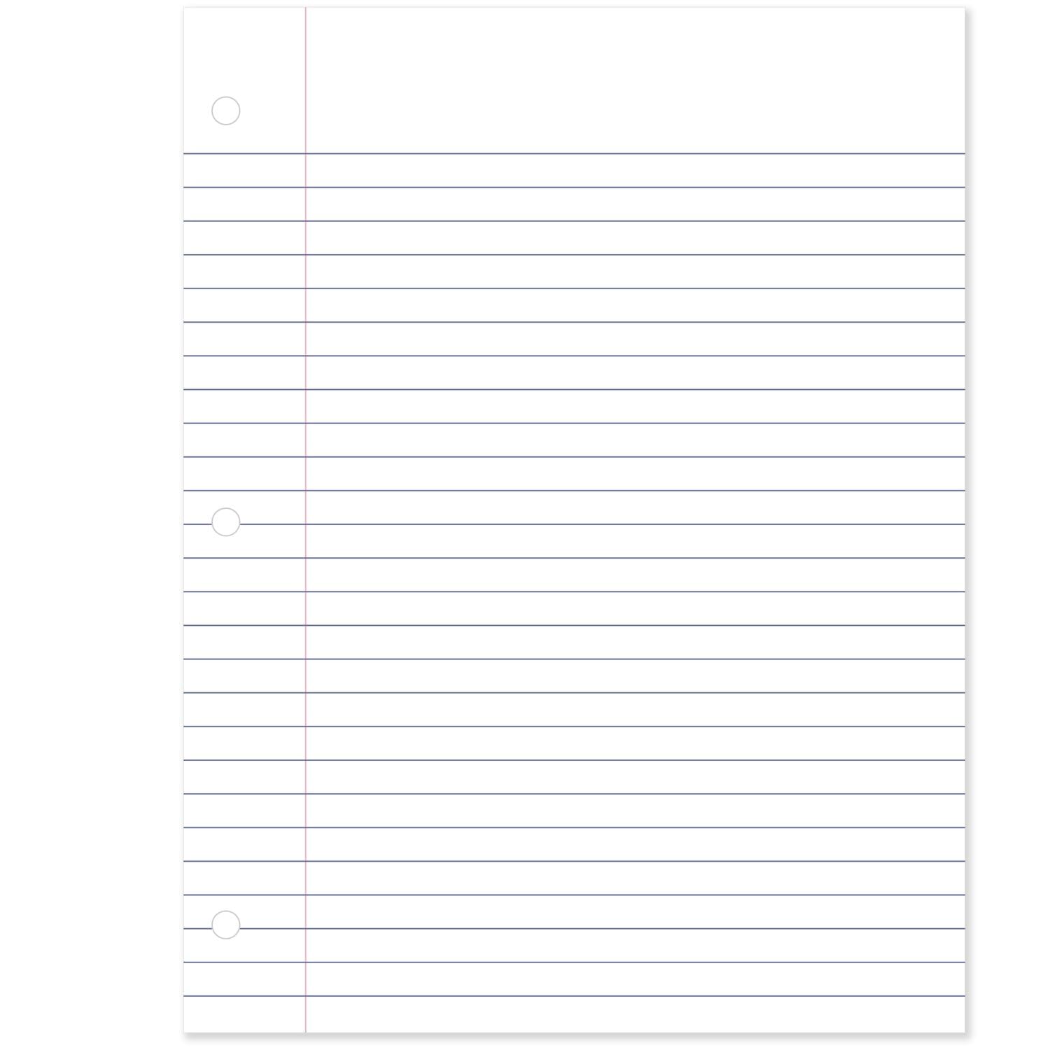 Mead Loose Leaf Paper, Wide Ruled, 200 Sheets, Standard 10-1/2" x 8", Lined Filler Paper, 3 Hole Punched for 3 Ring Binder, Writing & Office Paper, College, K-12 or Homeschool, 1 Pack (15200) , White