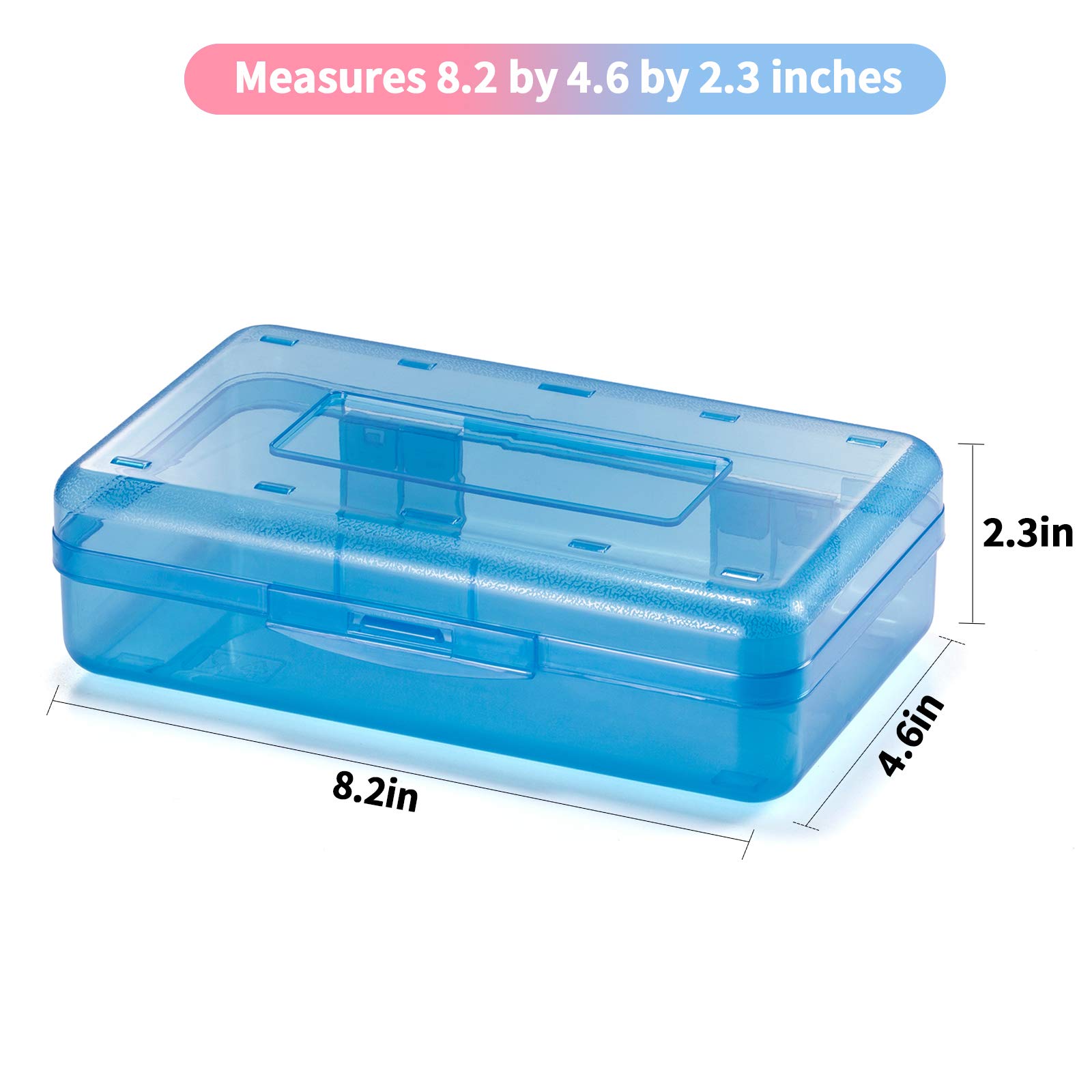 Sooez 3 Pack Pencil Box, Large Capacity Plastic Pencil Case Boxes, Hard Pencil Case, Crayon Box with Snap-tight Lid, Plastic Pencil Boxes Stackable Design, Supply Boxes for Kids Boys School Classroom