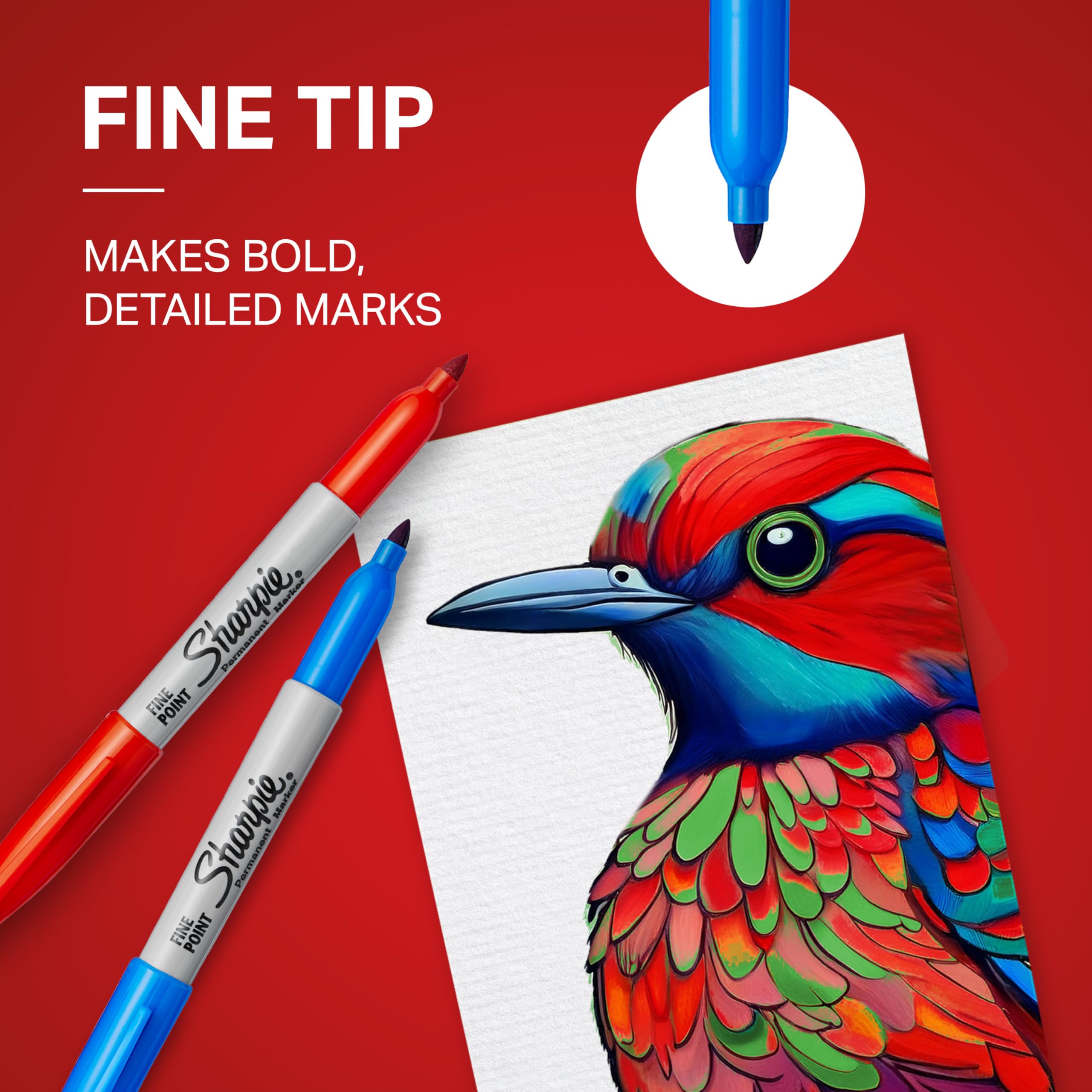 SHARPIE Permanent Markers | Fine Point | Black | 2 Count