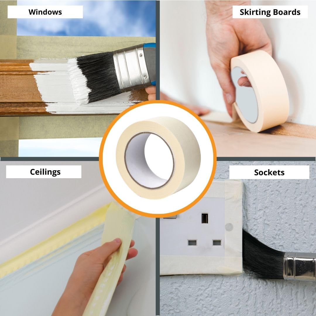GTSE Masking Tape, 2 inches x 55 Yards (164 ft), Multi-Surface Adhesive Painting Tape, 2 Rolls