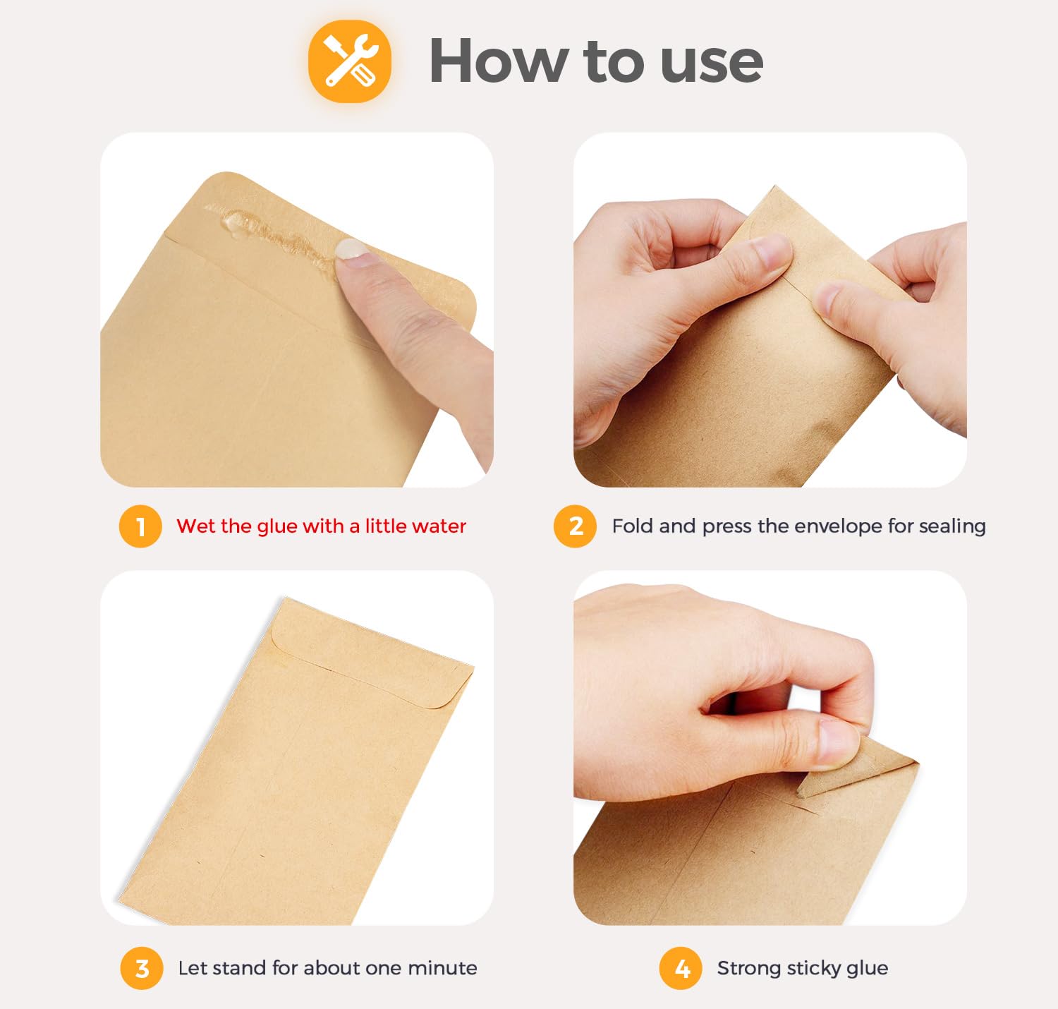 Acko #1 Coin and Small Parts Envelopes 2-1/4 x 3-1/2 Brown Kraft Envelopes with Gummed Flap for Home Office Garden 500pcs