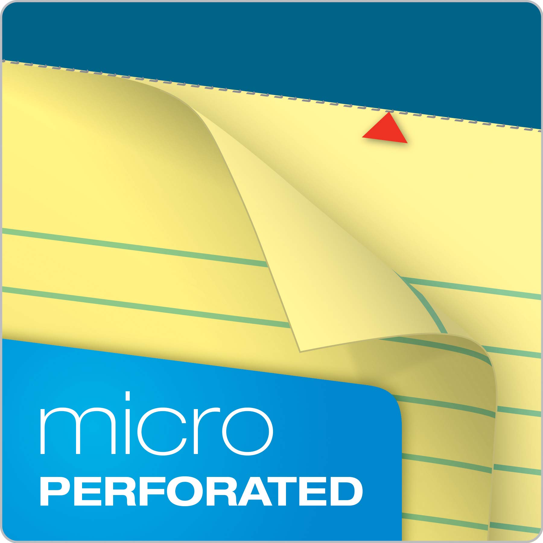 TOPS Docket Writing Pads, 5" x 8", Jr. Legal Rule, Canary Paper, 50 Sheets, 12 Pack (63350)