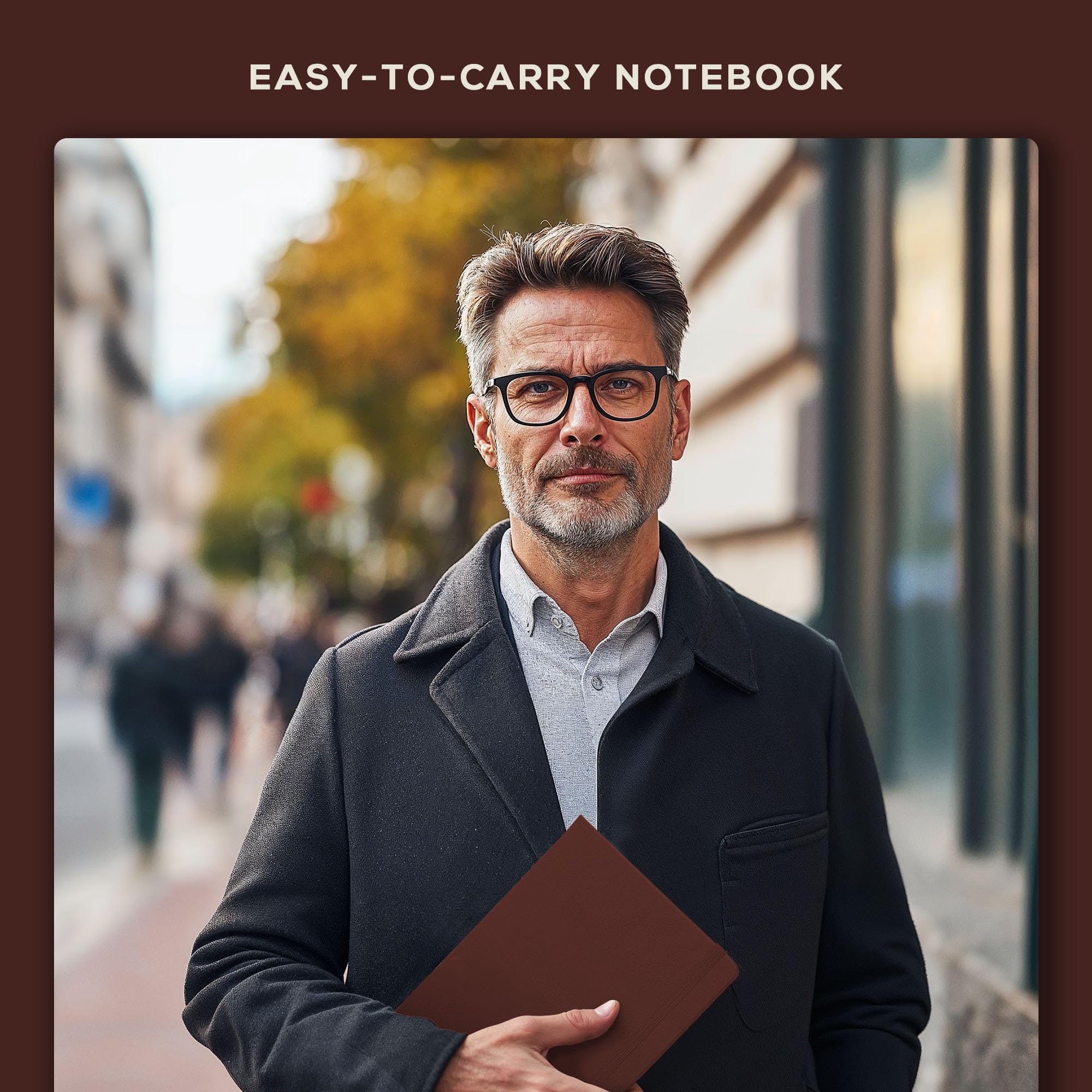 BEECHMORE BOOKS Ruled Notebook - British A5 Journal Large 5.75" x 8.25" Hardcover Vegan Leather, Thick 120gsm Cream Lined Paper | Gift Box | Chestnut Brown