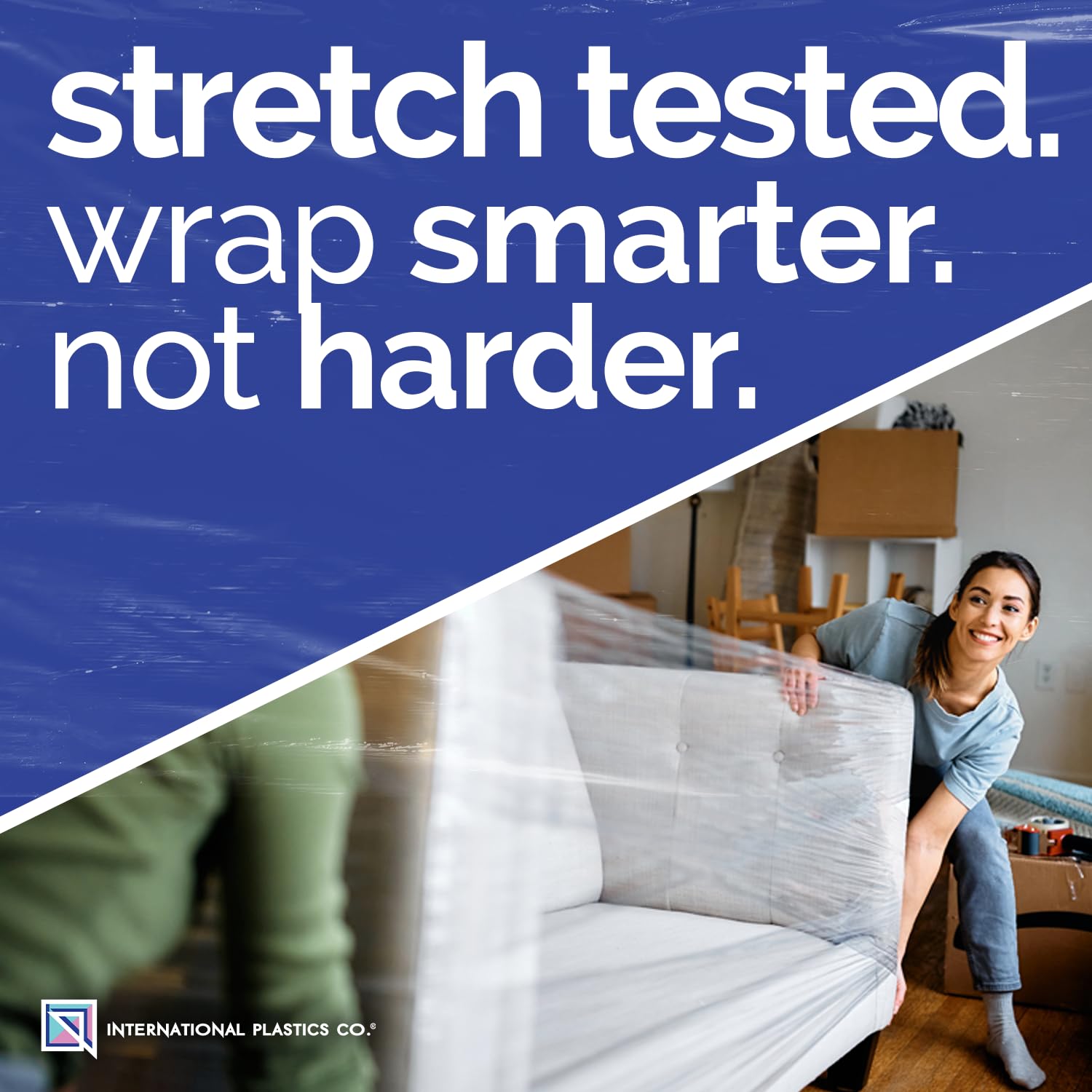 15" Stretch Film/Wrap with Handles 1200ft 500% Stretch Clear Cling Durable Adhering Packing Moving Packaging Heavy Duty Shrink Film (1 Pack w/Handles, Clear)