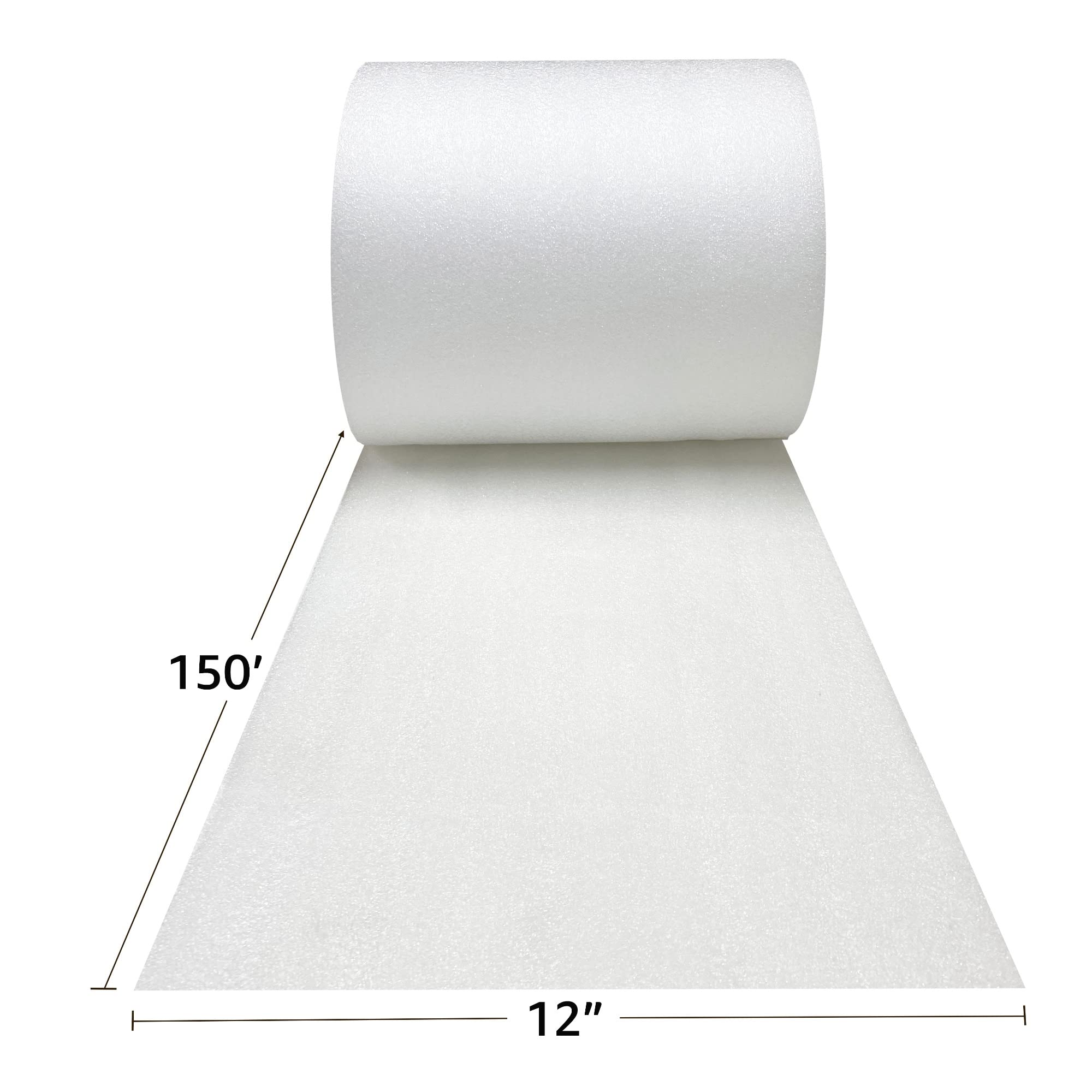 UBOXES Foam Wrap Roll 150' x 12 Inch Wide 1/16 Inch Thick Perforated 12 Inch, Model:FOAMWRAPS150